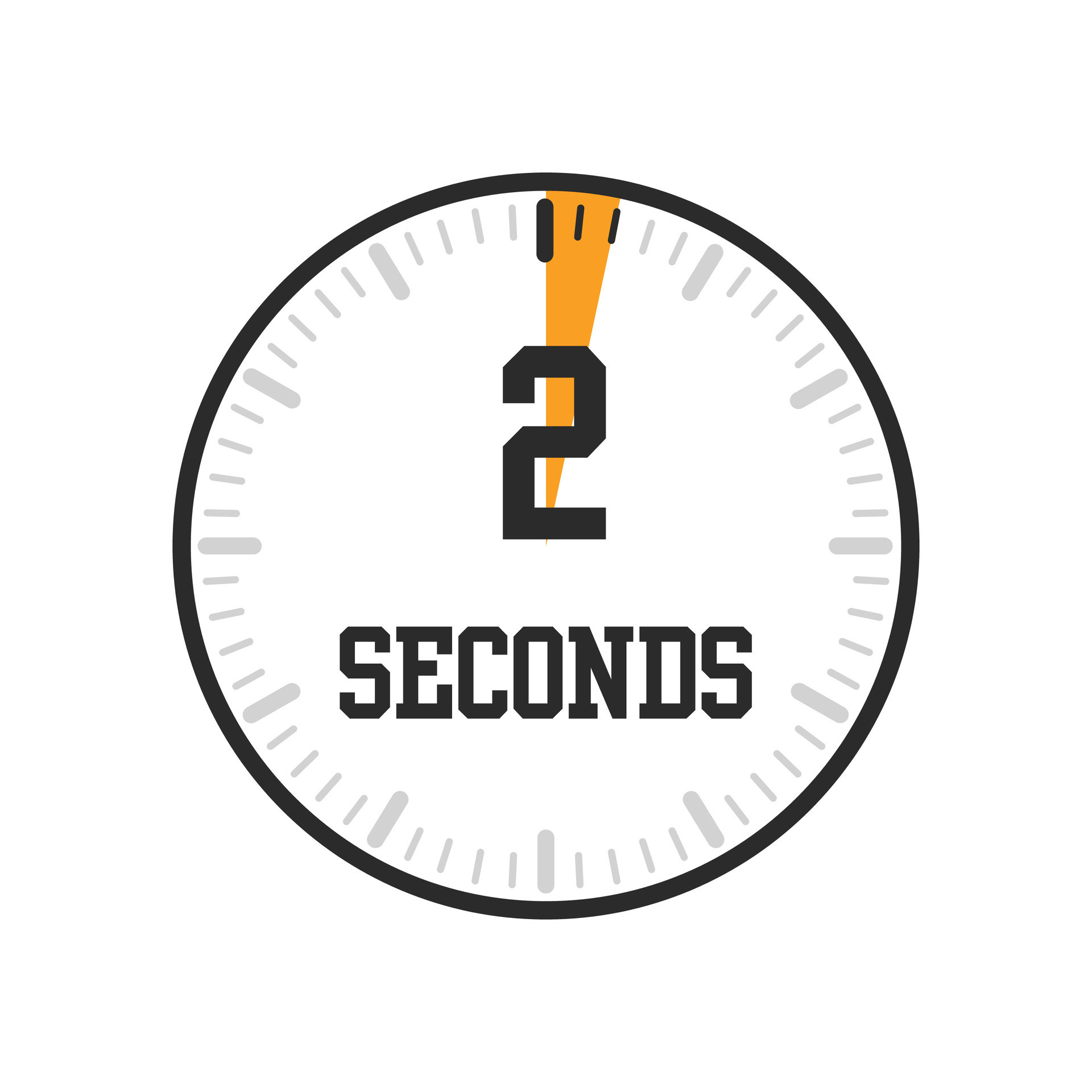 2 seconds, timer, clock icon design 26580882 Vector Art at Vecteezy