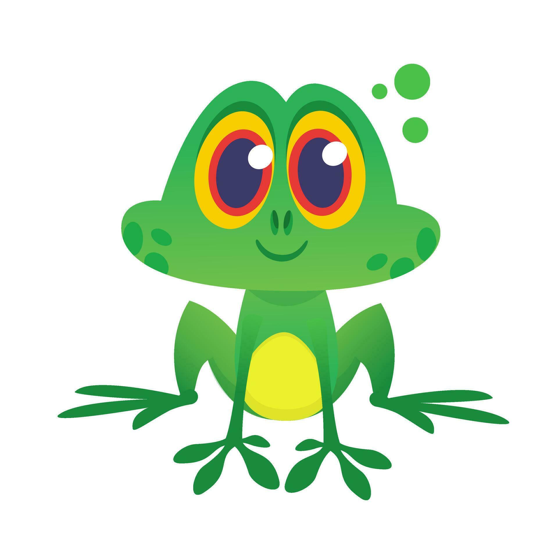 Funny Frog Cartoon Vector Illustration 26583222 Vector Art At Vecteezy
