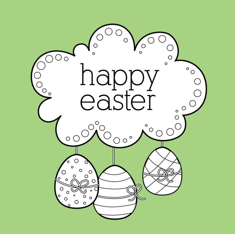 Cute Decoration Egg Happy Easter Holiday Background Digital Stamp ...