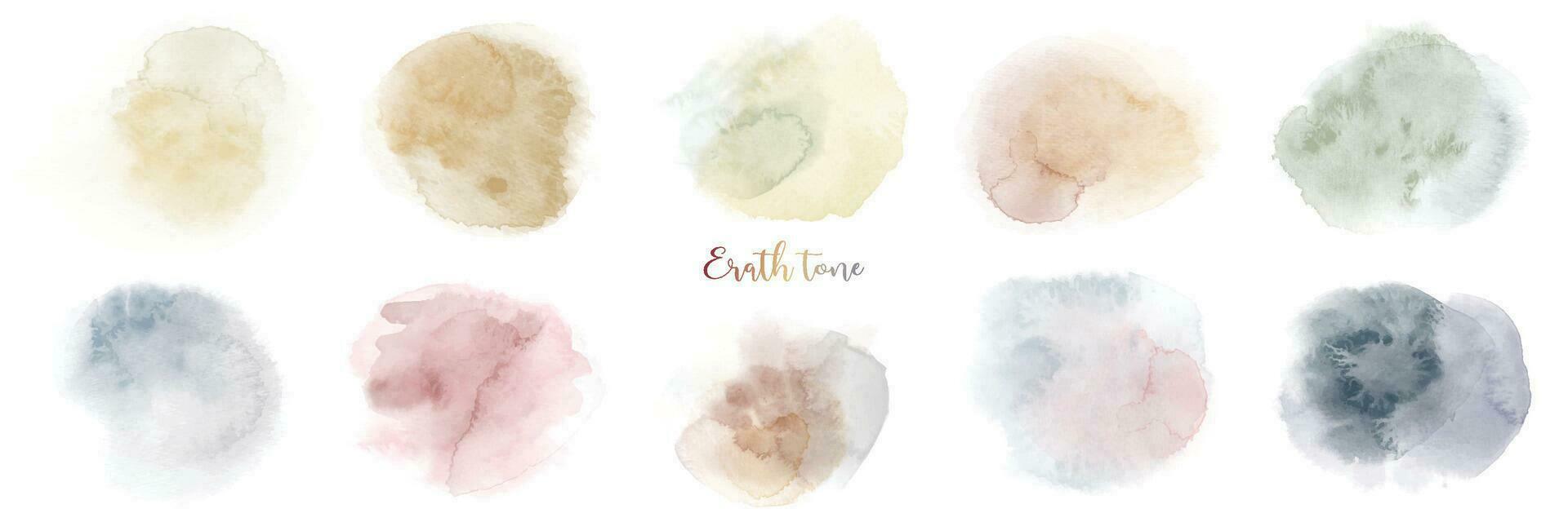 Hand painted mixed earth tone watercolor texture set 26584212 Vector ...