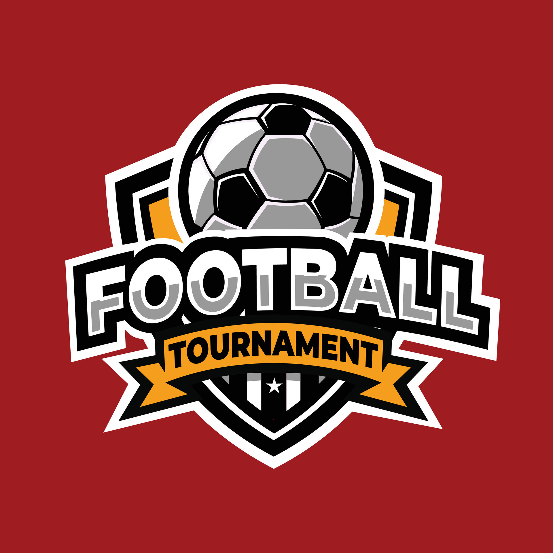 Football Tournament Emblem Logo Best For Soccer And Sport Related Logo