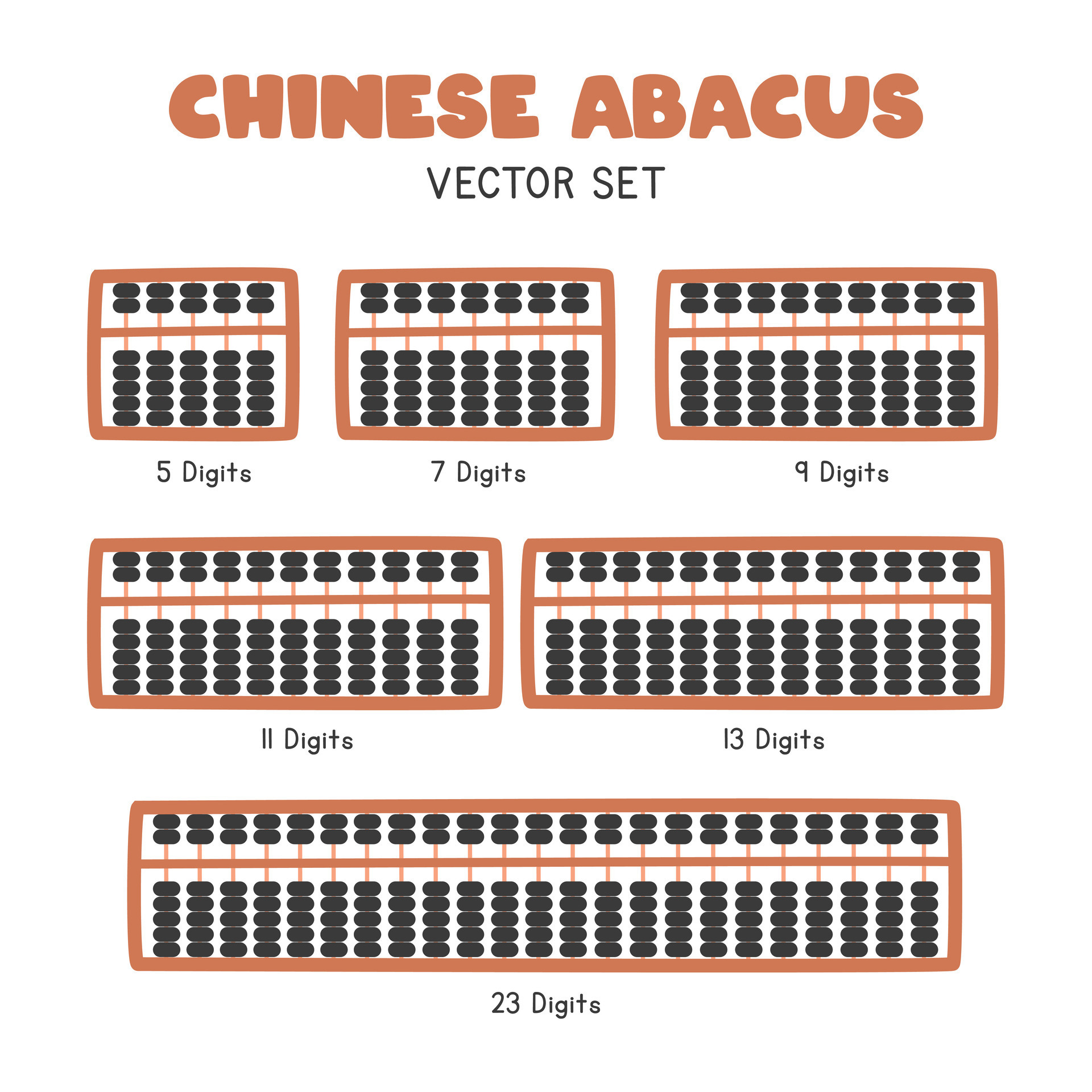 Chinese Abacus Clipart Set Of Chinese Wooden Abacus Also Known As