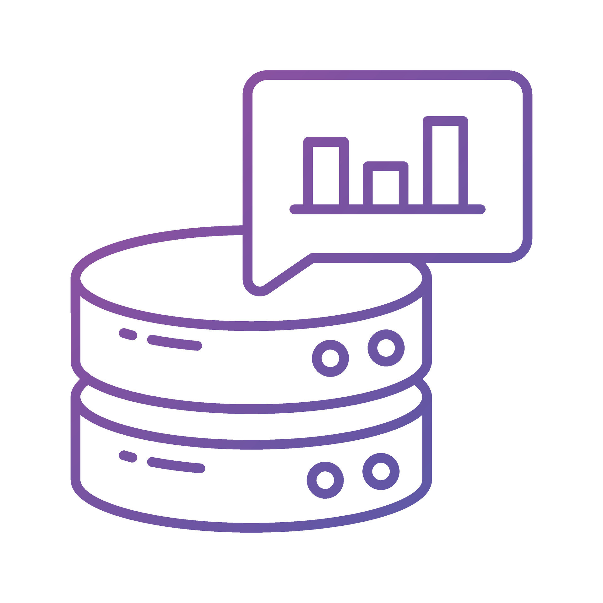 Bar chart with database showing concept vector of database analysis ...