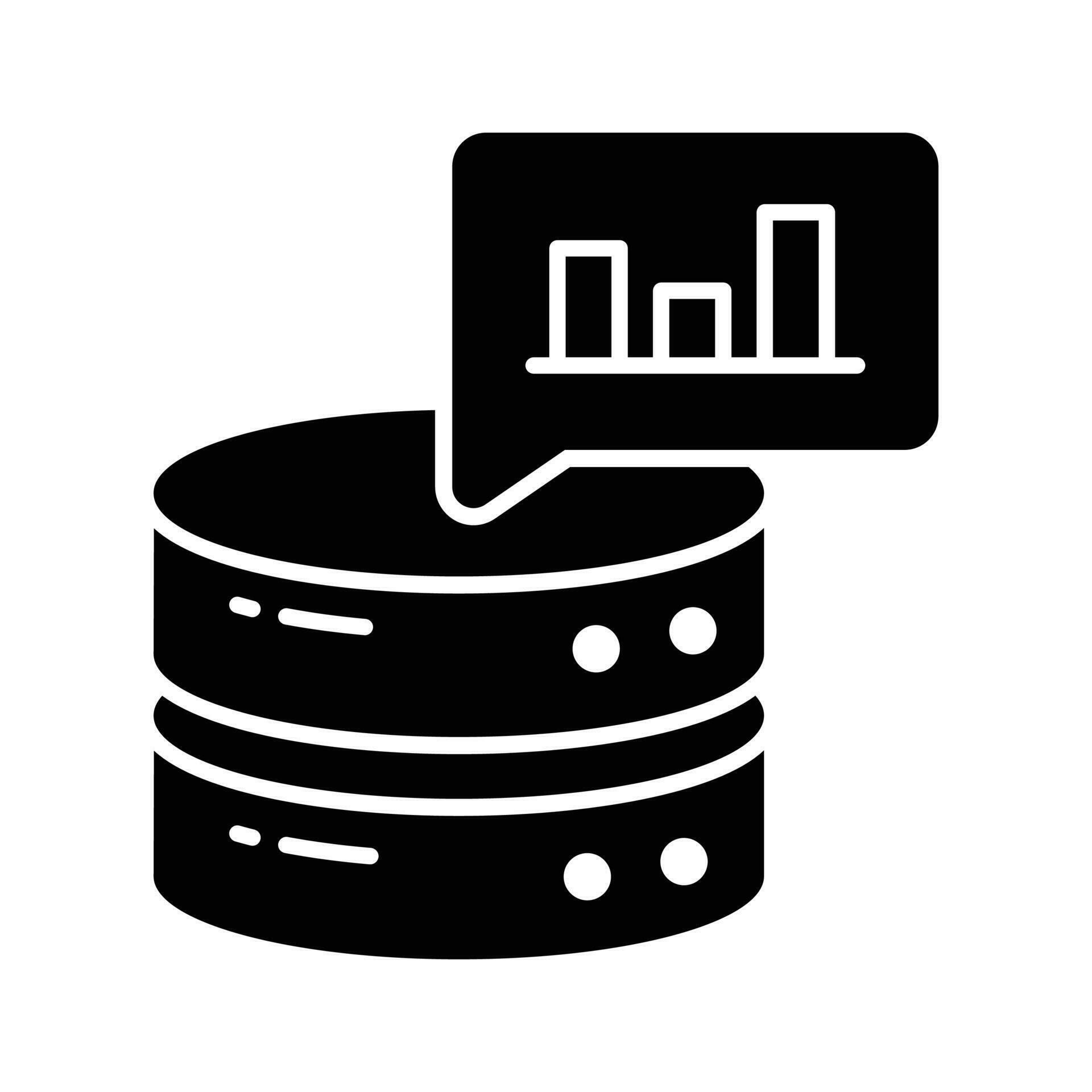 Bar chart with database showing concept vector of database analysis, premium icon 26587766 ...