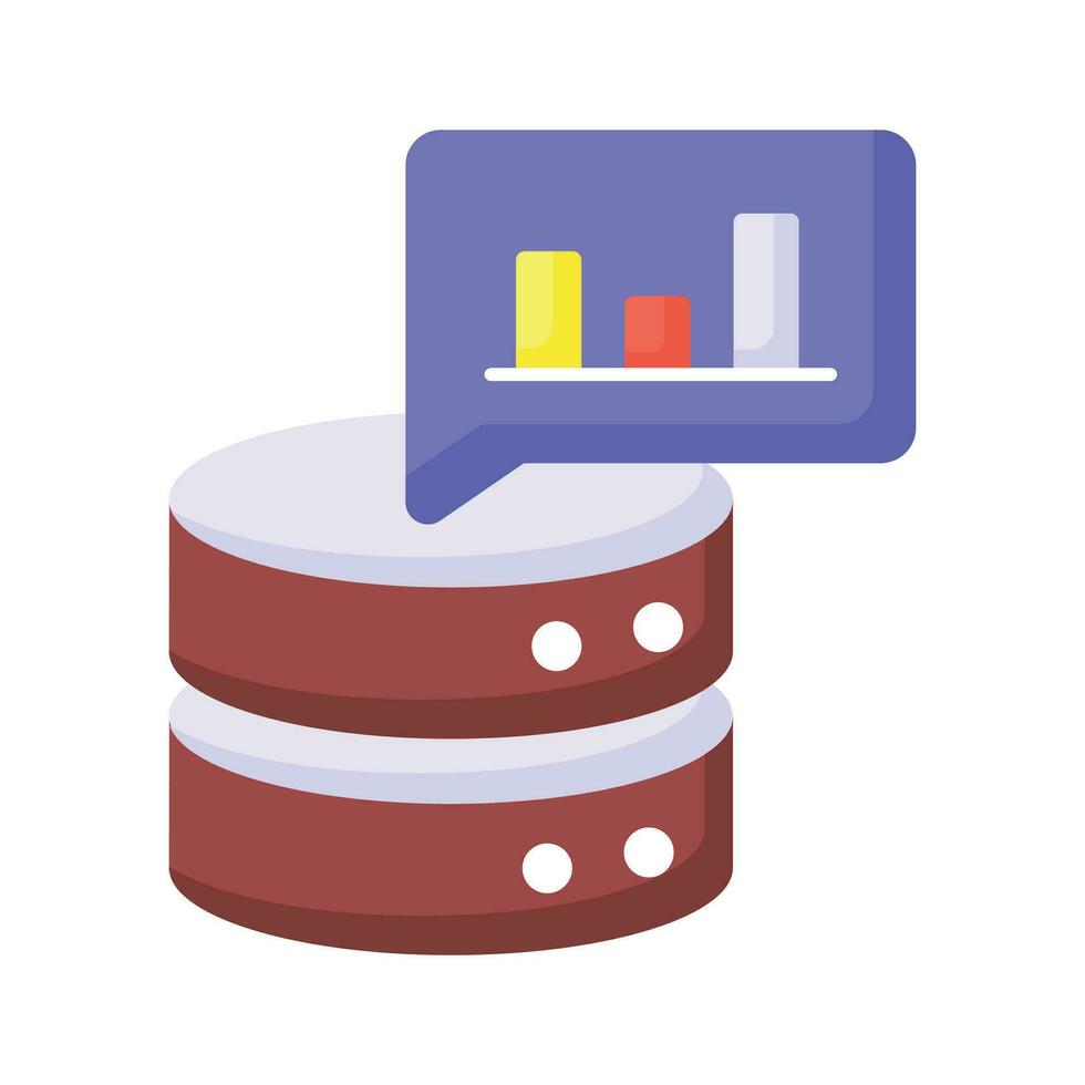 Bar Chart With Database Showing Concept Vector Of Database Analysis Premium Icon 26587870