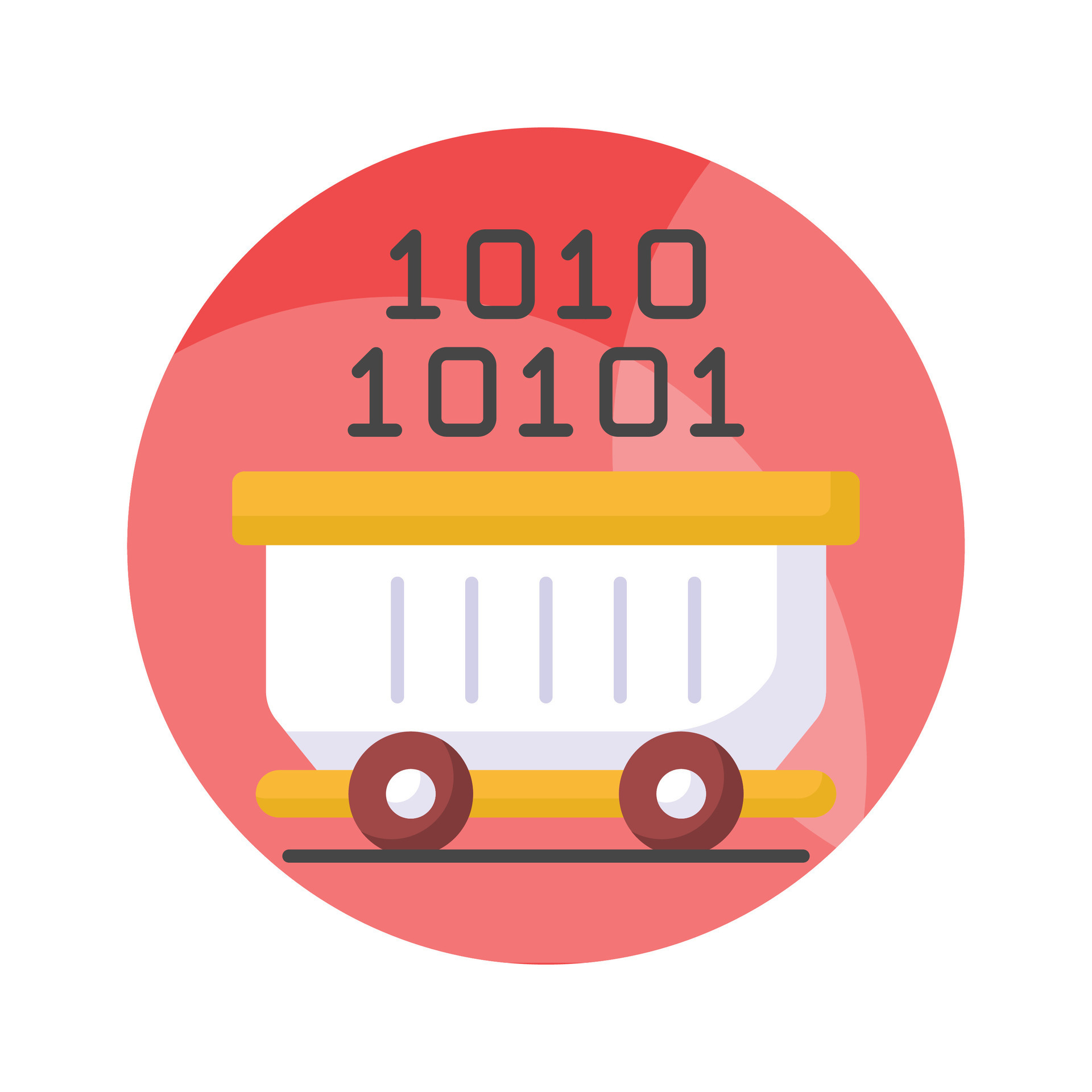 Binary Coding Inside A Wheelbarrow Denoting Concept Icon Of Data Mining 26587907 Vector Art At