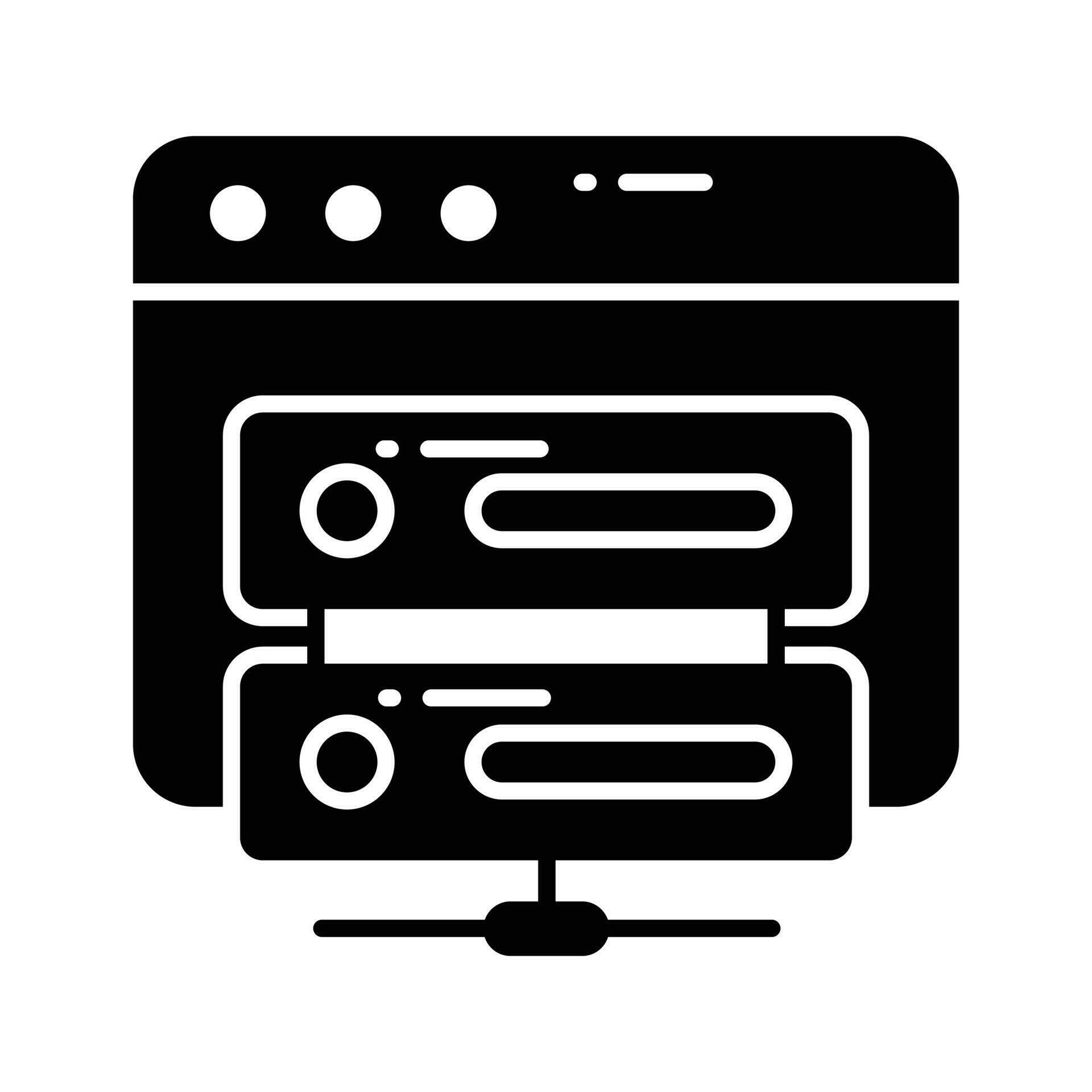 Web Page with data server denoting web hosting concept vector, web ...