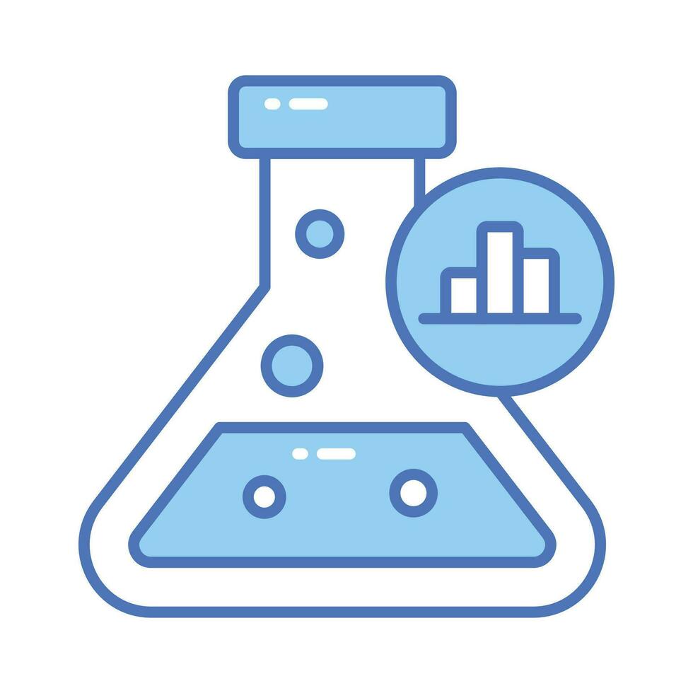 Flask with data chart denoting market data research vector design ...