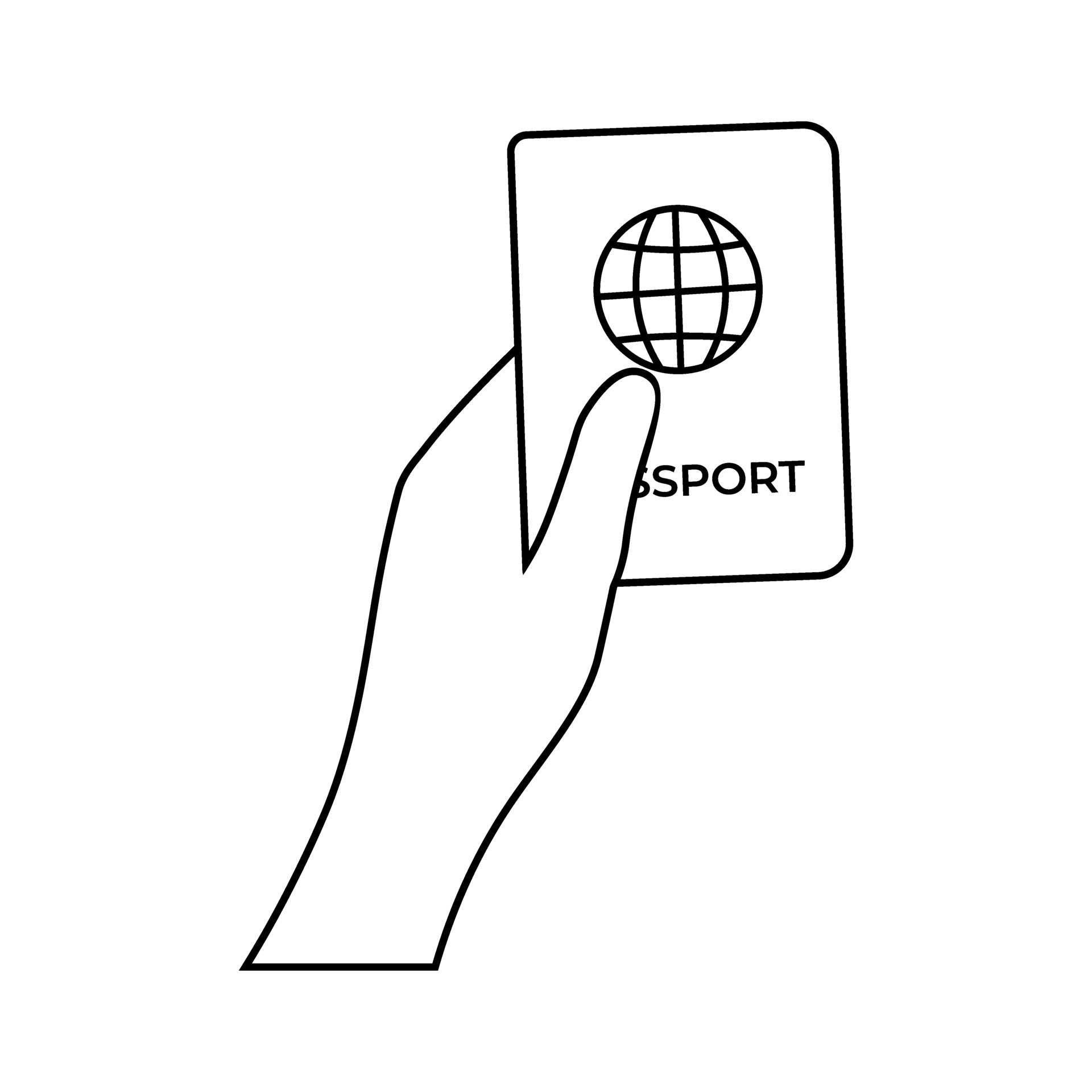 Outline Icon Hand Holding Passport 26589968 Vector Art At Vecteezy