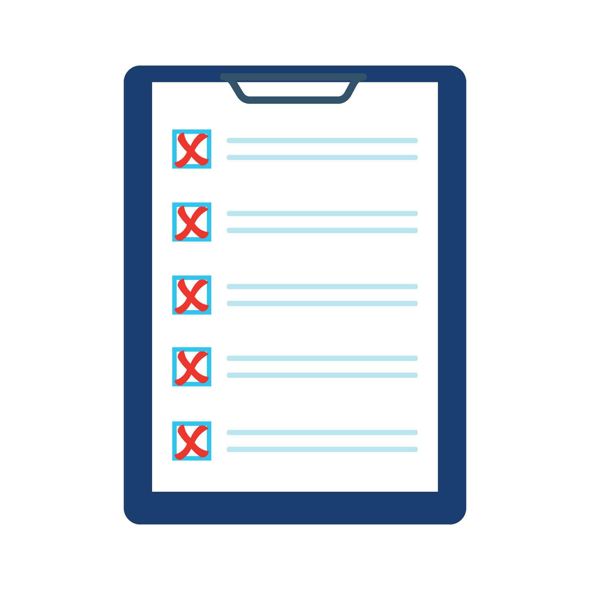 Checklist with red crosses 26589969 Vector Art at Vecteezy