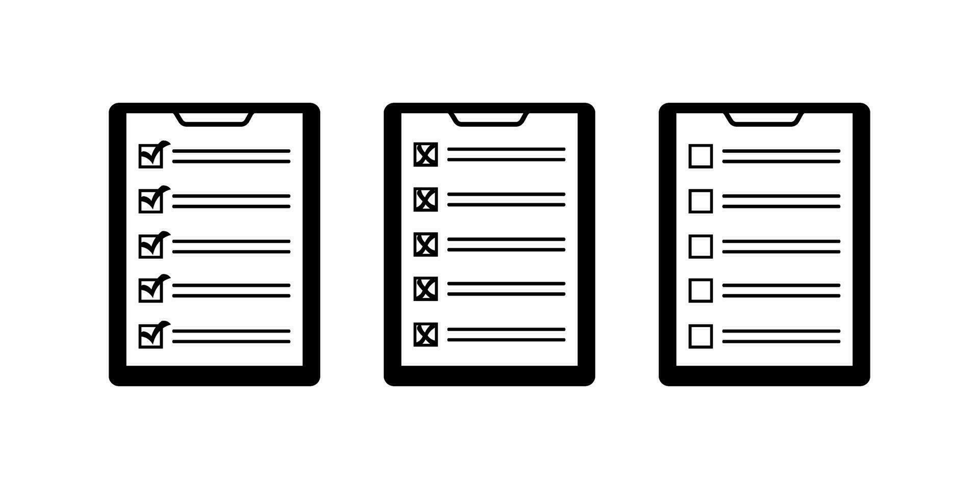 Checklist with checkmarks and crosses 26590061 Vector Art at Vecteezy
