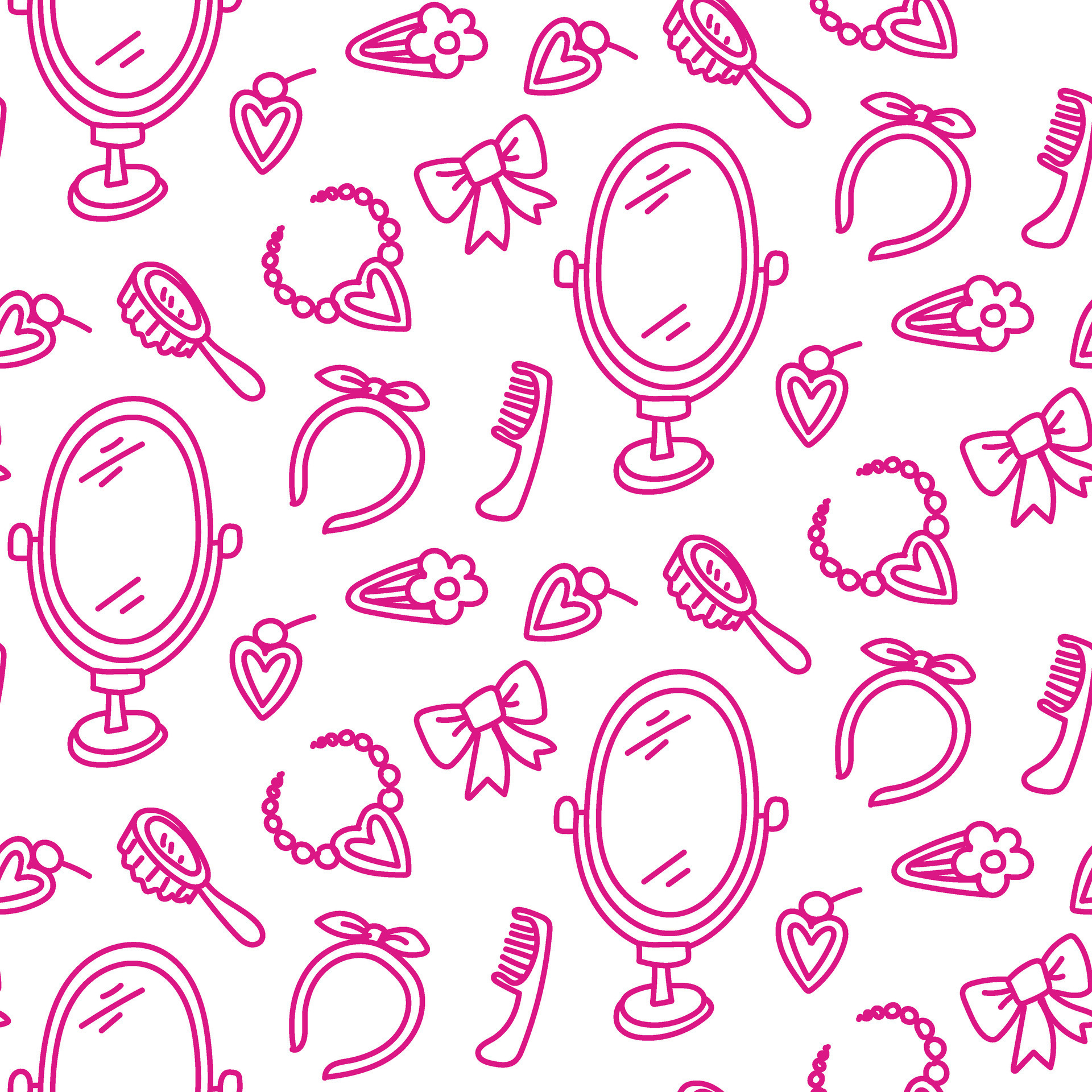 A pattern in a contoured style in the theme of barbie decoration on a ...