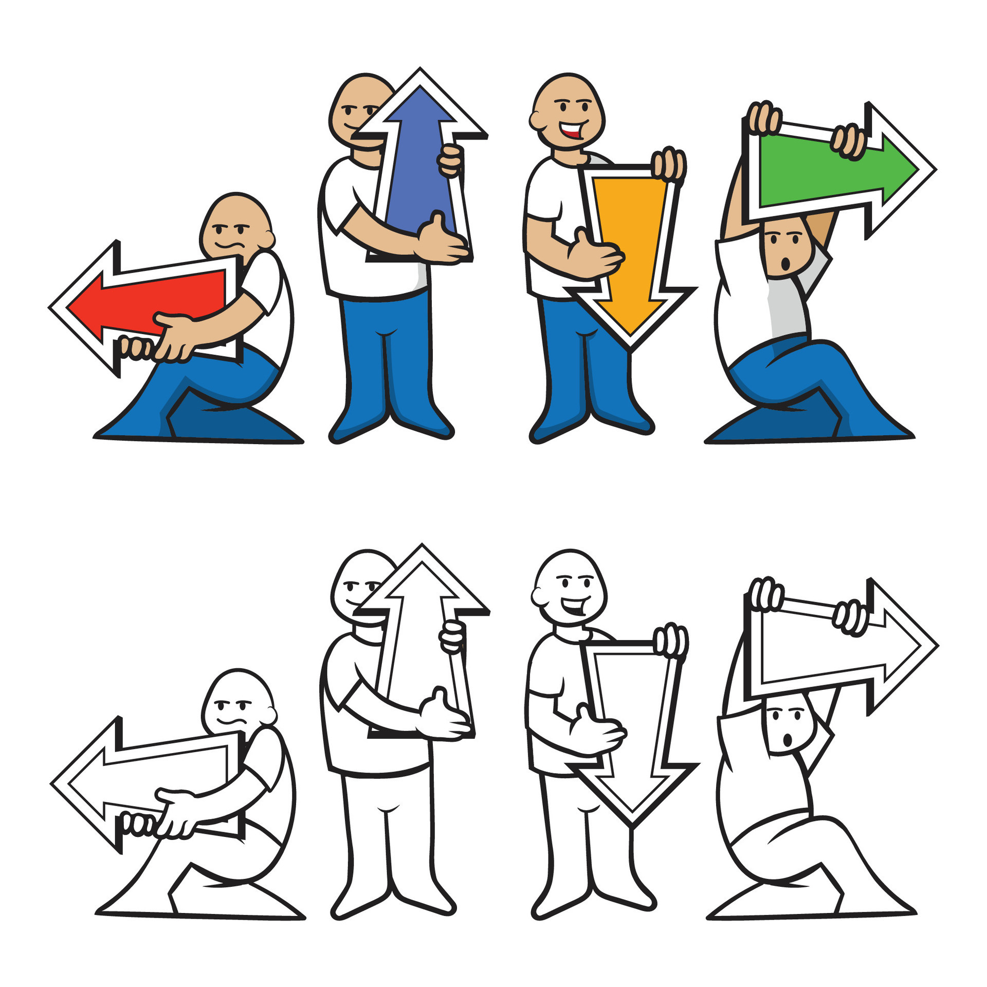 Arrow Direction Action Character 26592882 Vector Art At Vecteezy