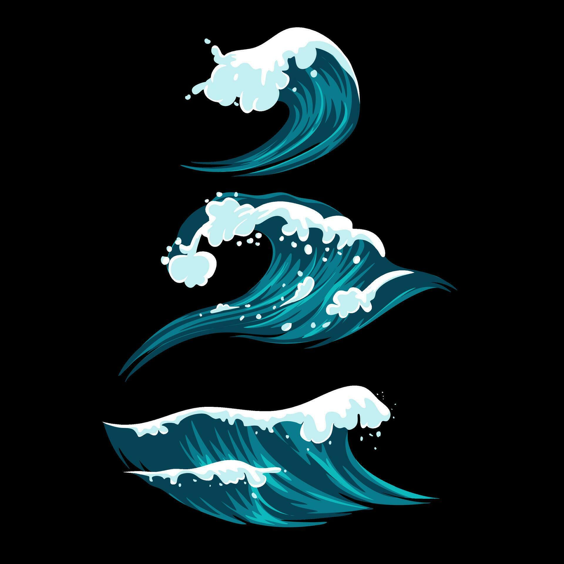 sea waves vector illustration 26602643 Vector Art at Vecteezy