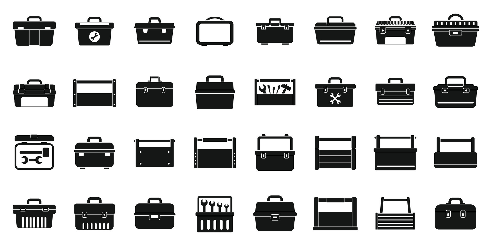 Toolbox icons set simple vector. Repair kit 26603001 Vector Art at Vecteezy Toolbox icons set simple vector. Repair kit 26603001 Vector Art at Vecteezy