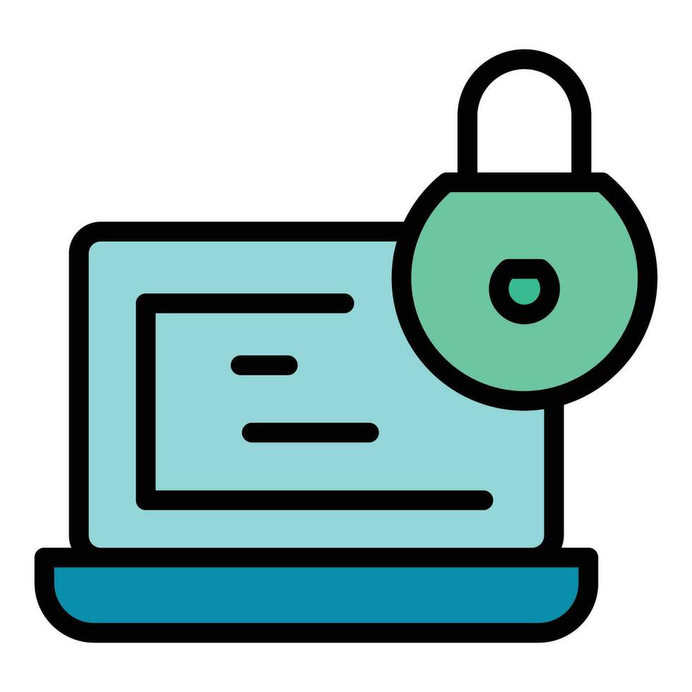 Laptop lock icon vector flat 26607088 Vector Art at Vecteezy