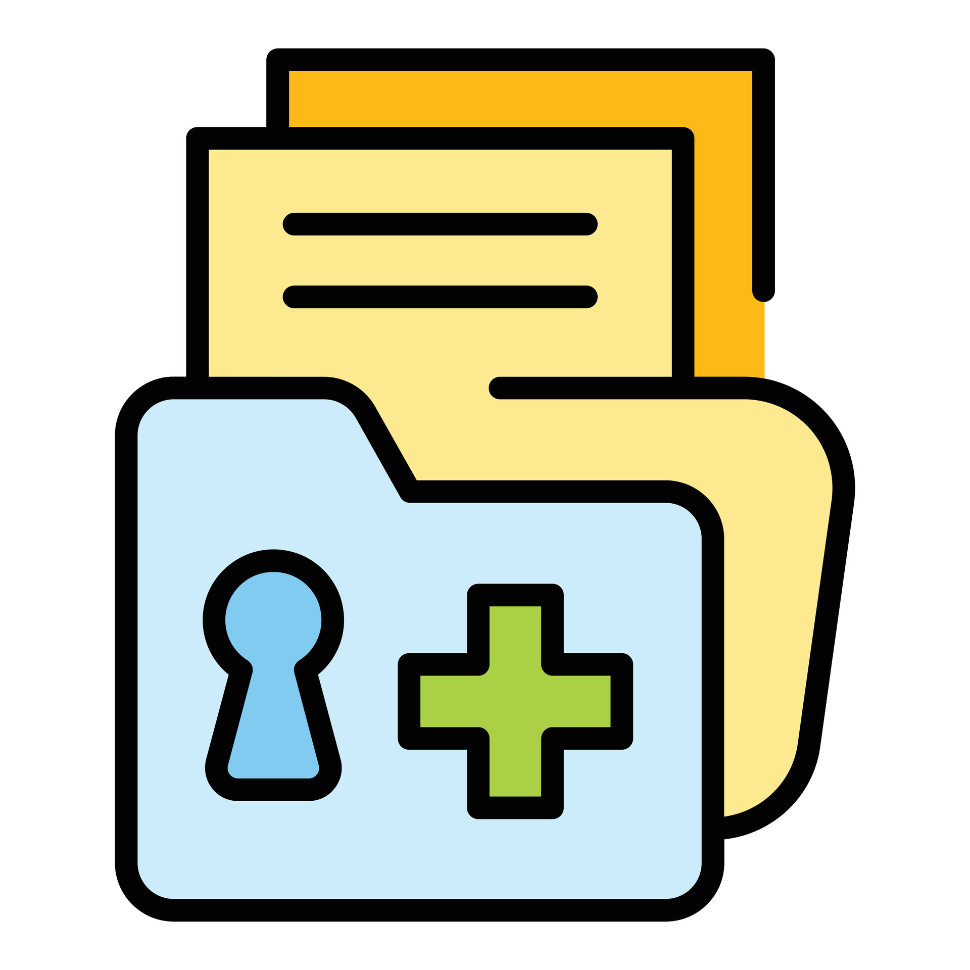 Locked folder icon vector flat 26607553 Vector Art at Vecteezy