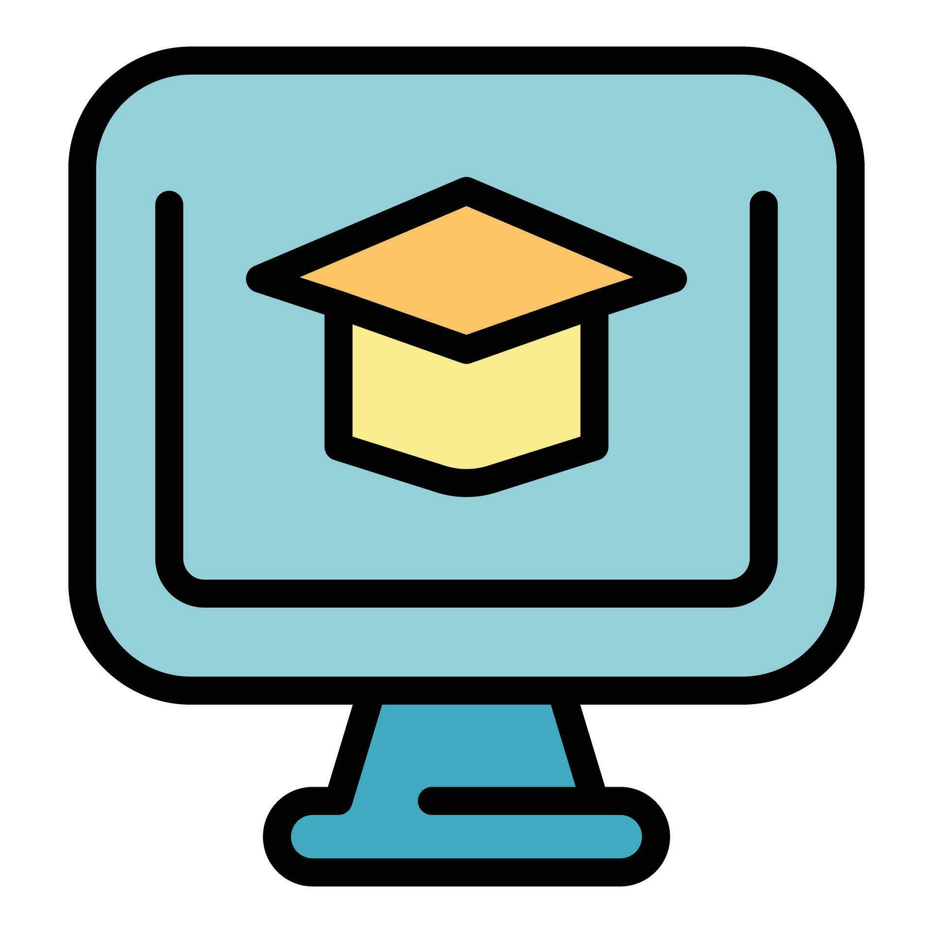 Monitor learning icon vector flat 26607813 Vector Art at Vecteezy