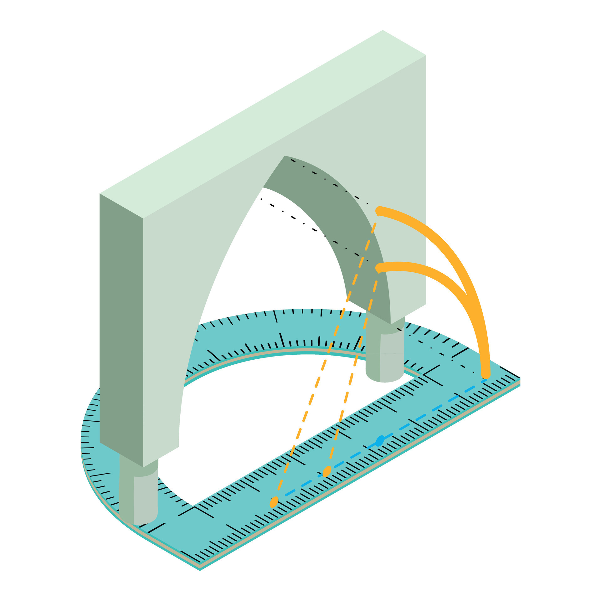 Architectural Project Icon Isometric Vector Arch Project And Plastic Protractor 26608336 Vector