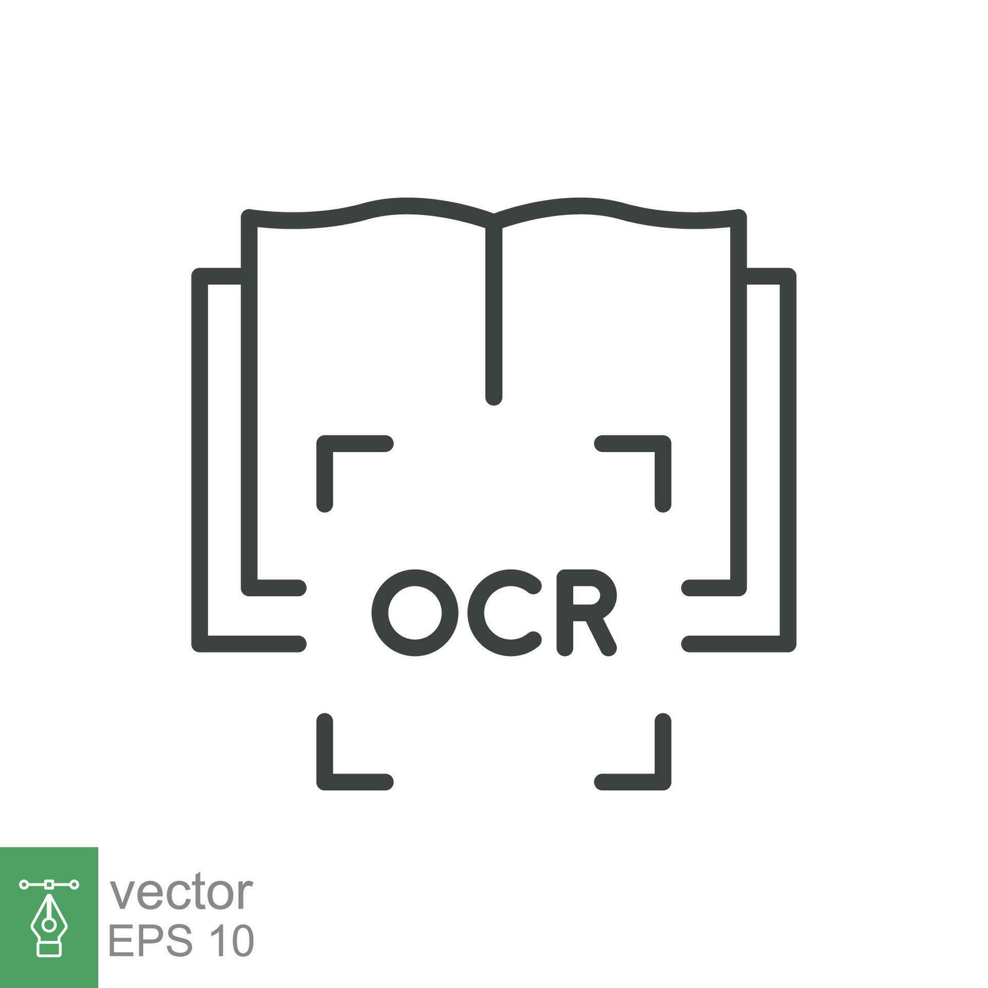 Optical Character Recognition Icon Simple Outline Style Ocr Text Image Type Machine