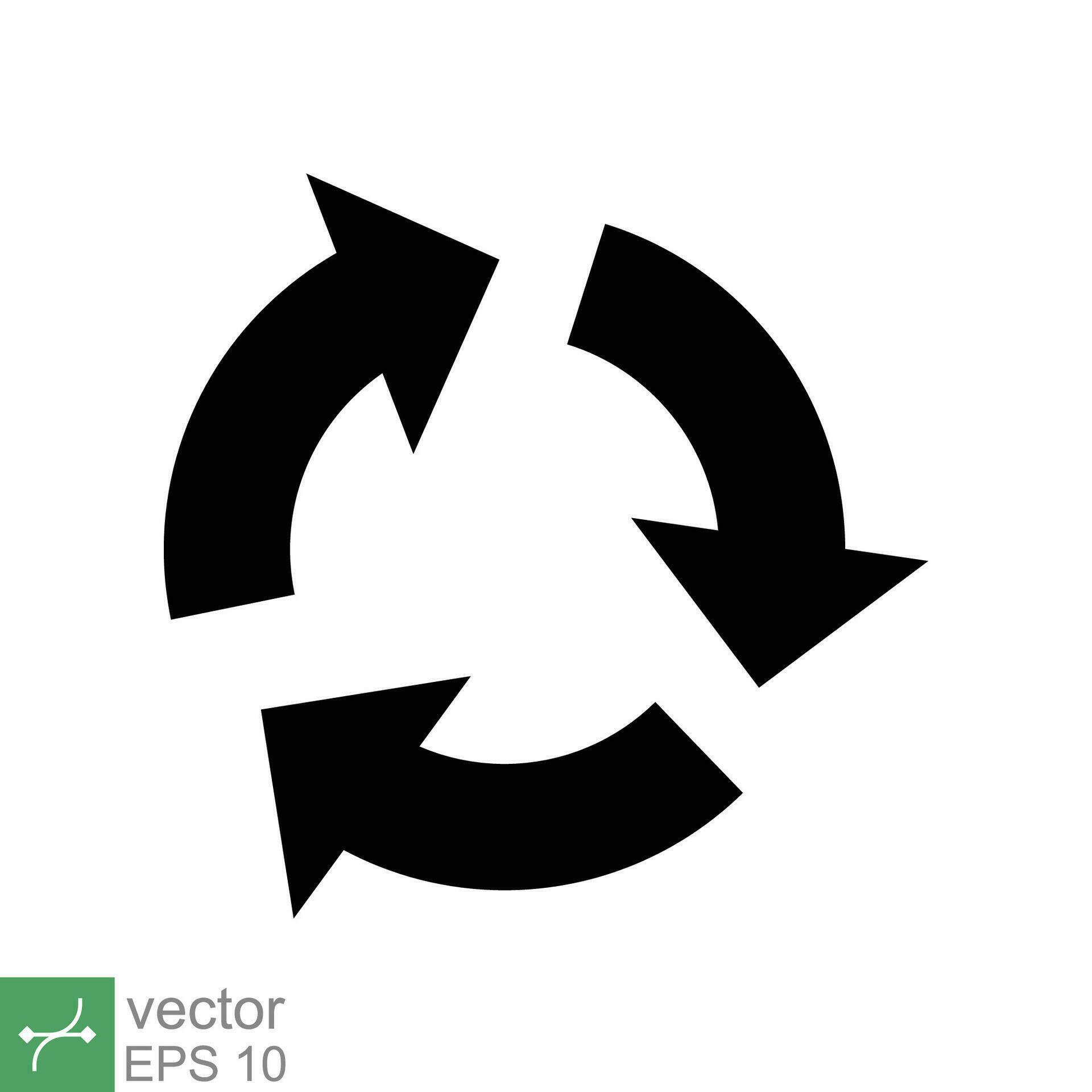 Cyclic rotation icon. Simple solid style. Flat, recycling, repeat, renew, rotate, arrow, sync ...