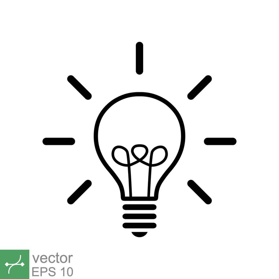 Light Bulb Icon Simple Outline Style Creative Analytical Thinking Processing Electrical Lamp