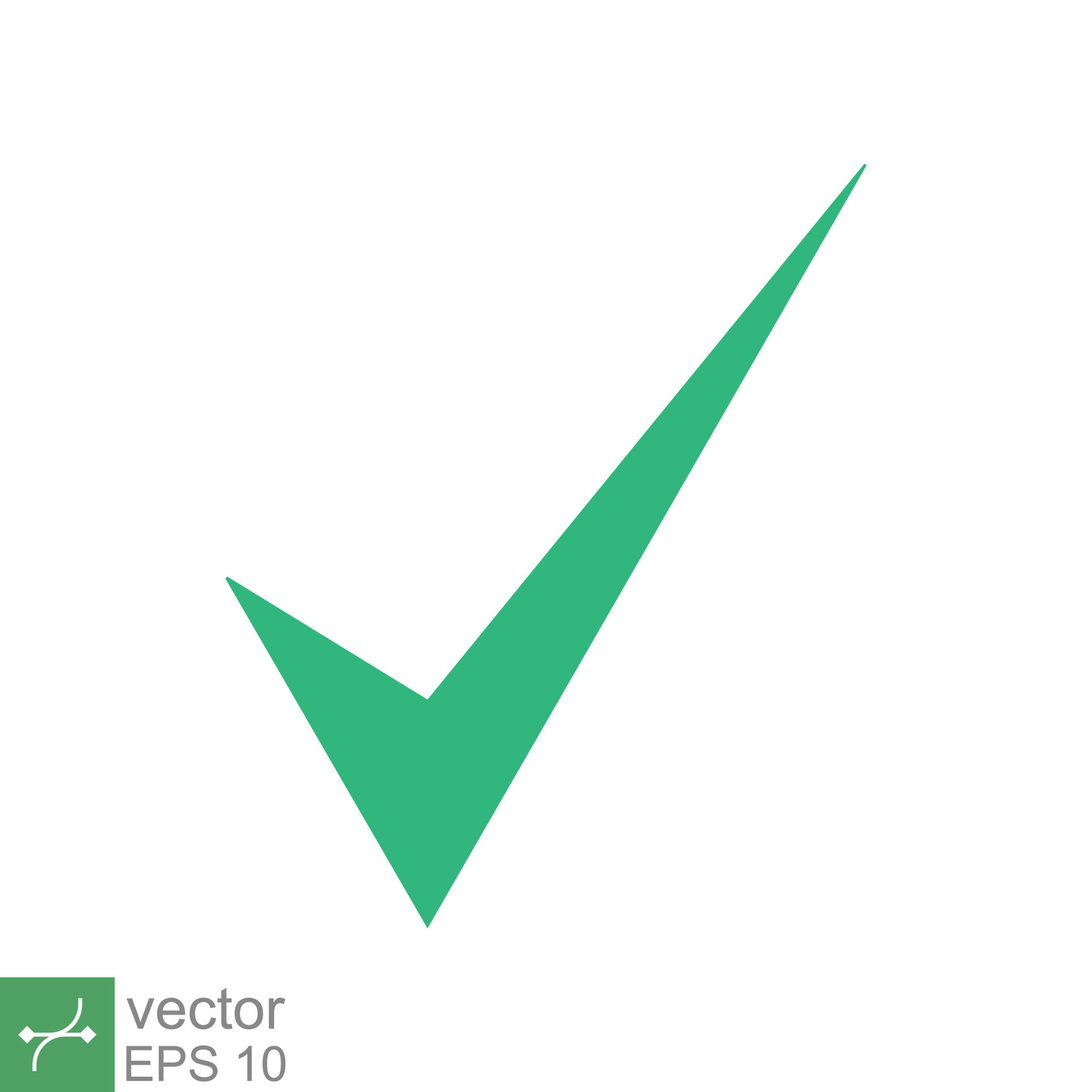 Green check mark icon. Simple flat style. Tick symbol, checkbox, right ...