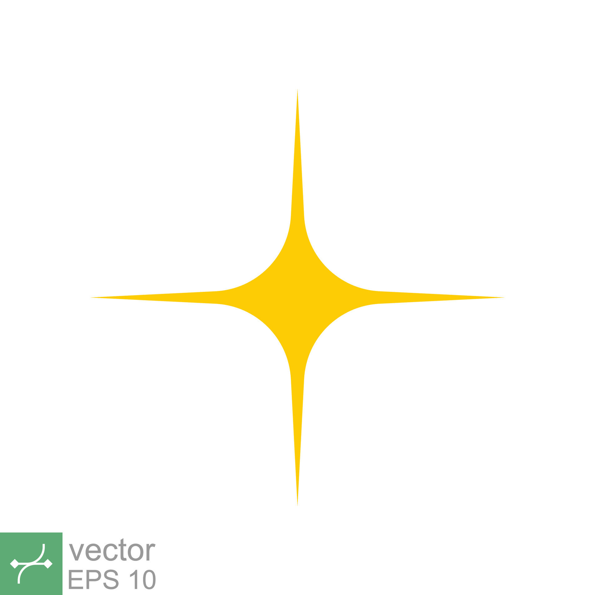 Star sparkle vector icon. Simple flat style. Yellow, gold, twinkle, shine, spark shape, for ...