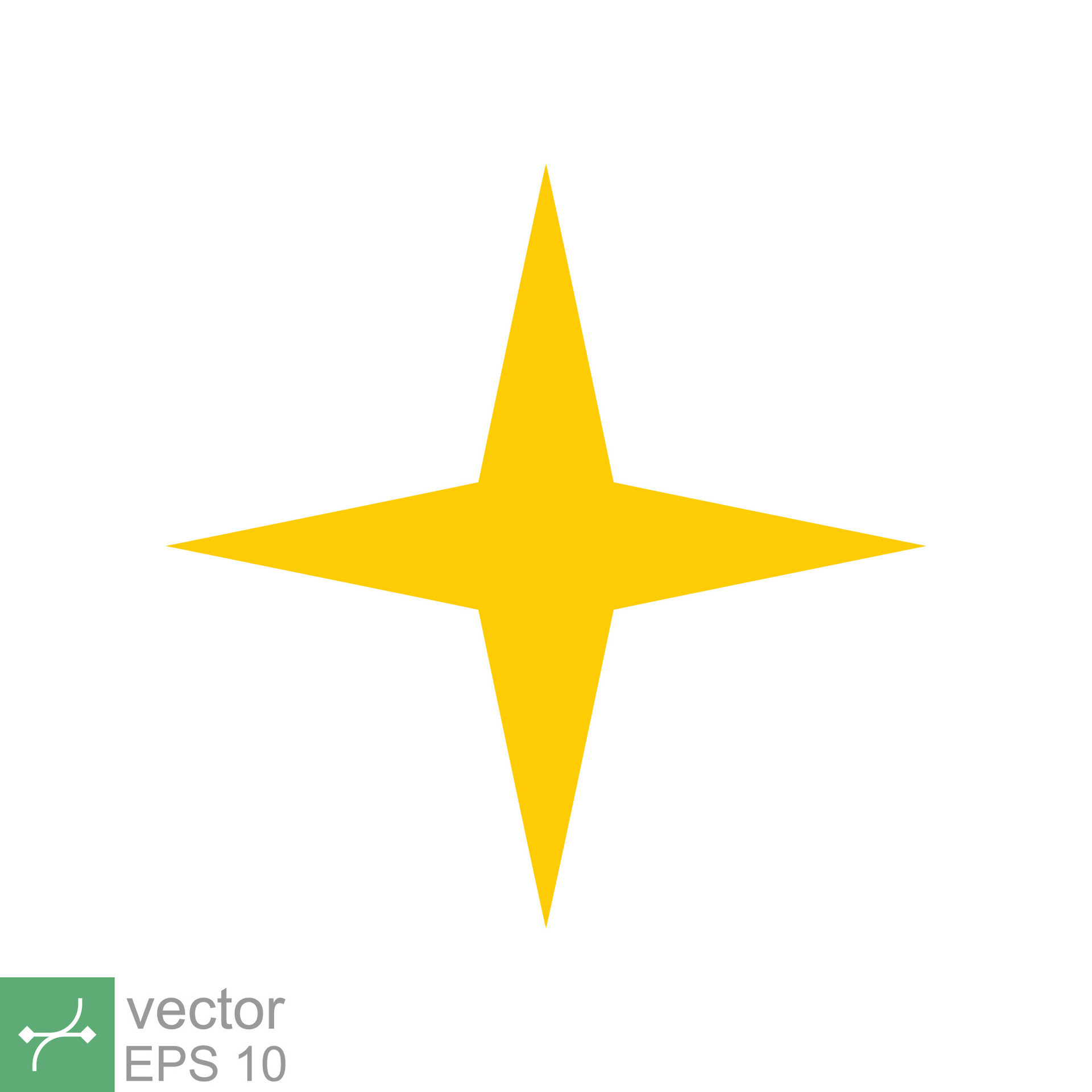 Star sparkle vector icon. Simple flat style. Yellow, gold, twinkle, shine, spark shape, for ...