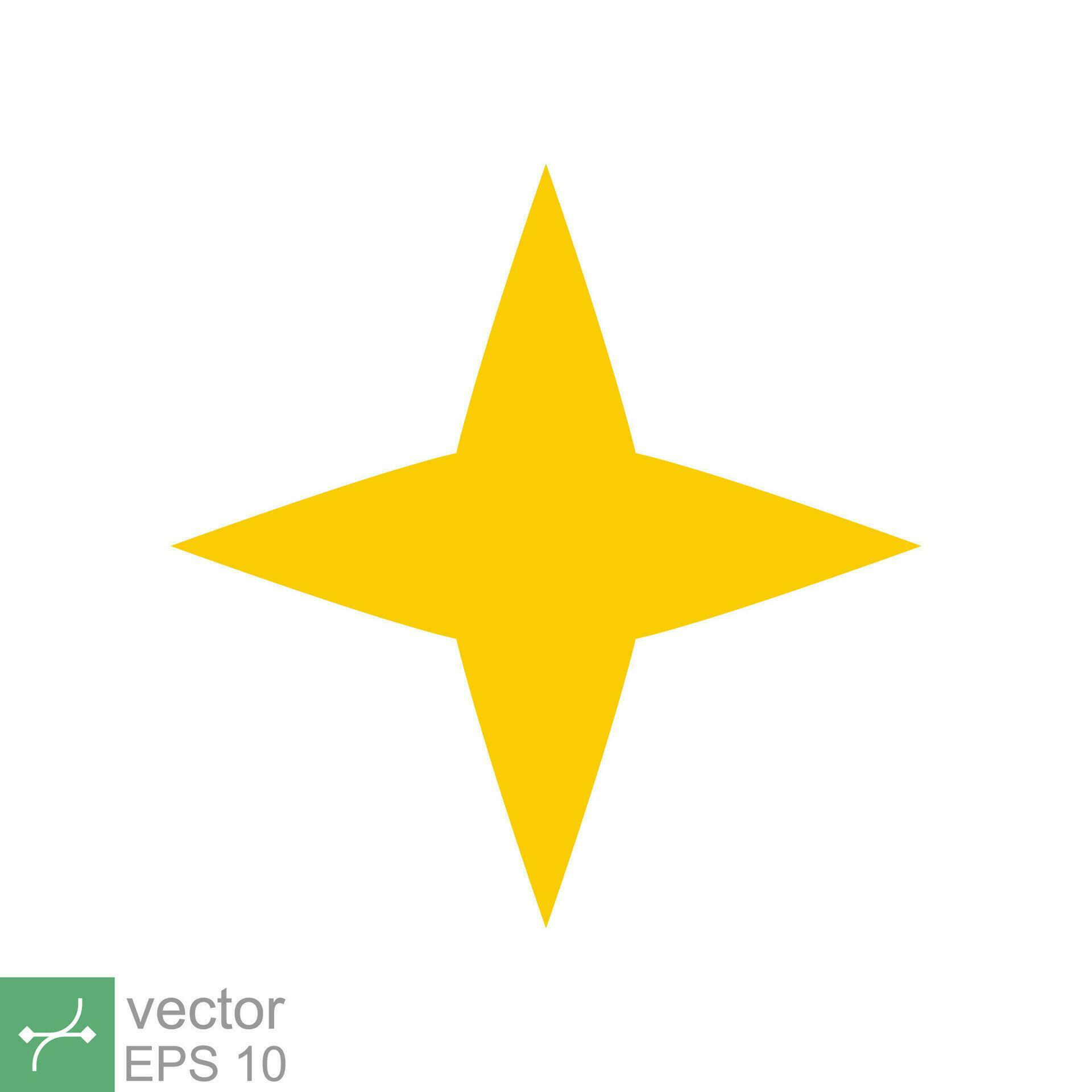 Star sparkle vector icon. Simple flat style. Yellow, gold, twinkle, shine, spark shape, for ...