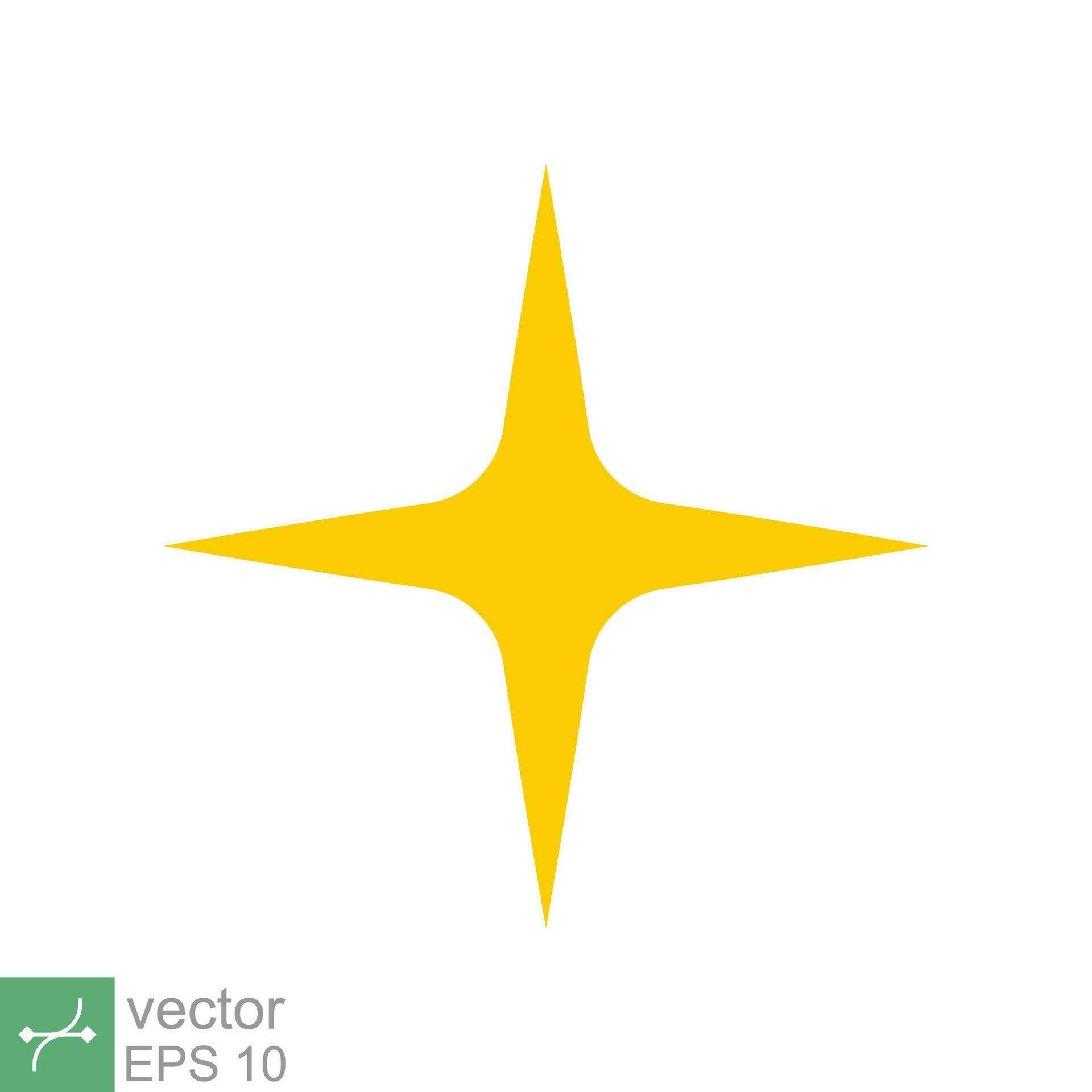 Star sparkle vector icon. Simple flat style. Yellow, gold, twinkle, shine, spark shape, for ...