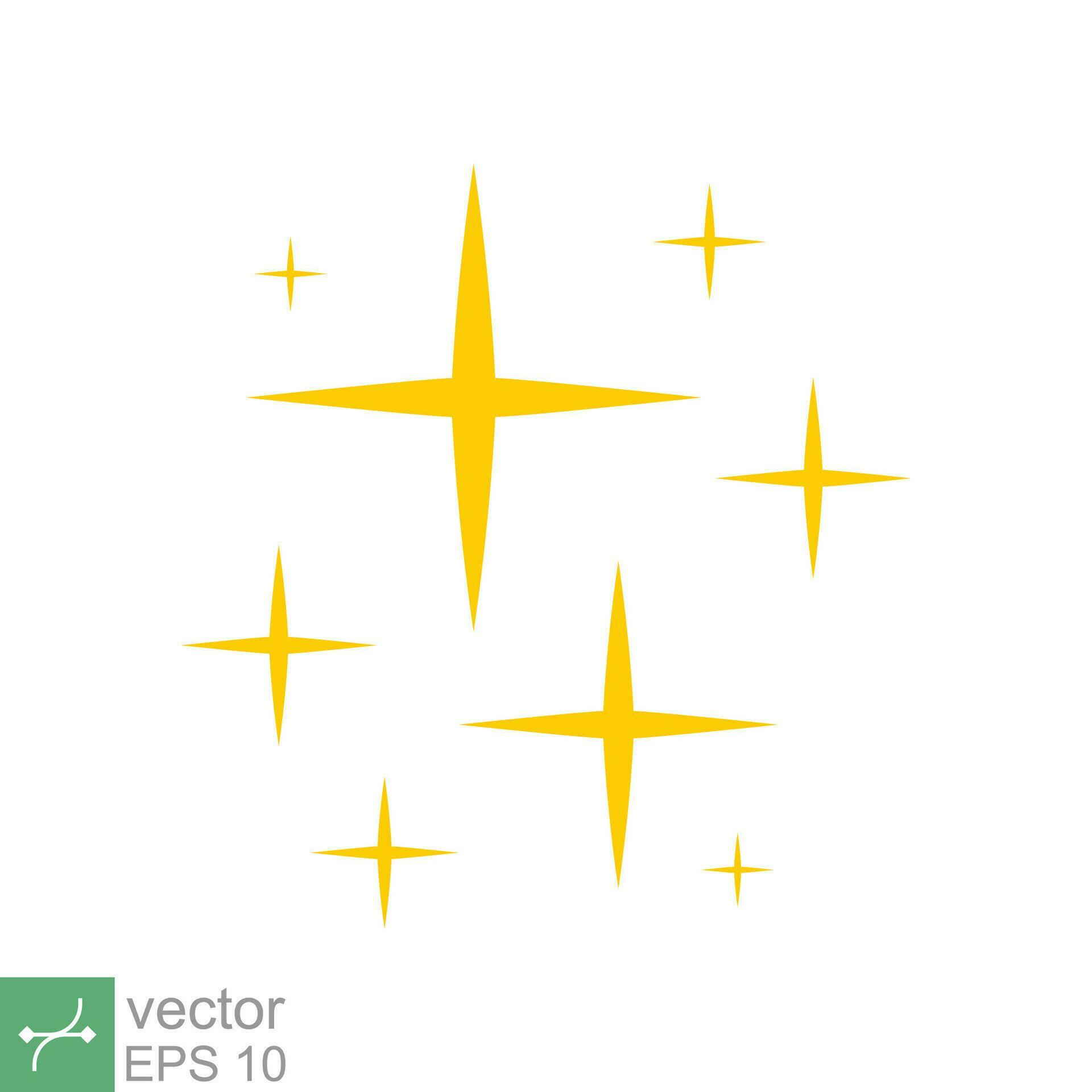 Star sparkle vector icon. Simple flat style. Yellow, gold, twinkle, shine, spark shape, for ...