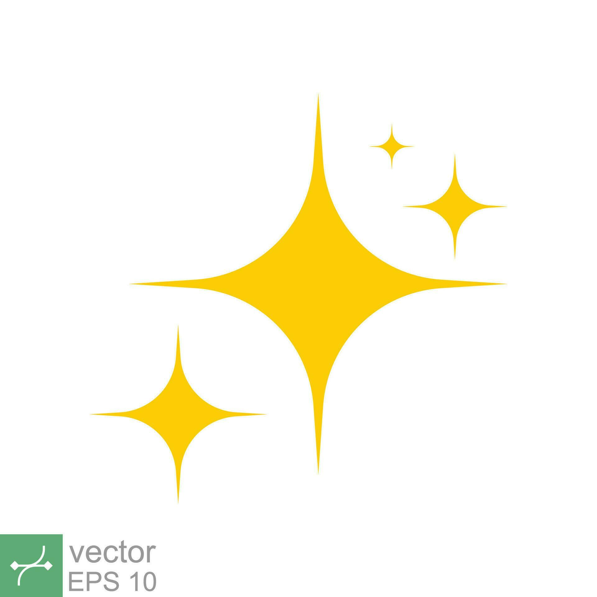 Star sparkle vector icon. Simple flat style. Yellow, gold, twinkle, shine, spark shape, for ...