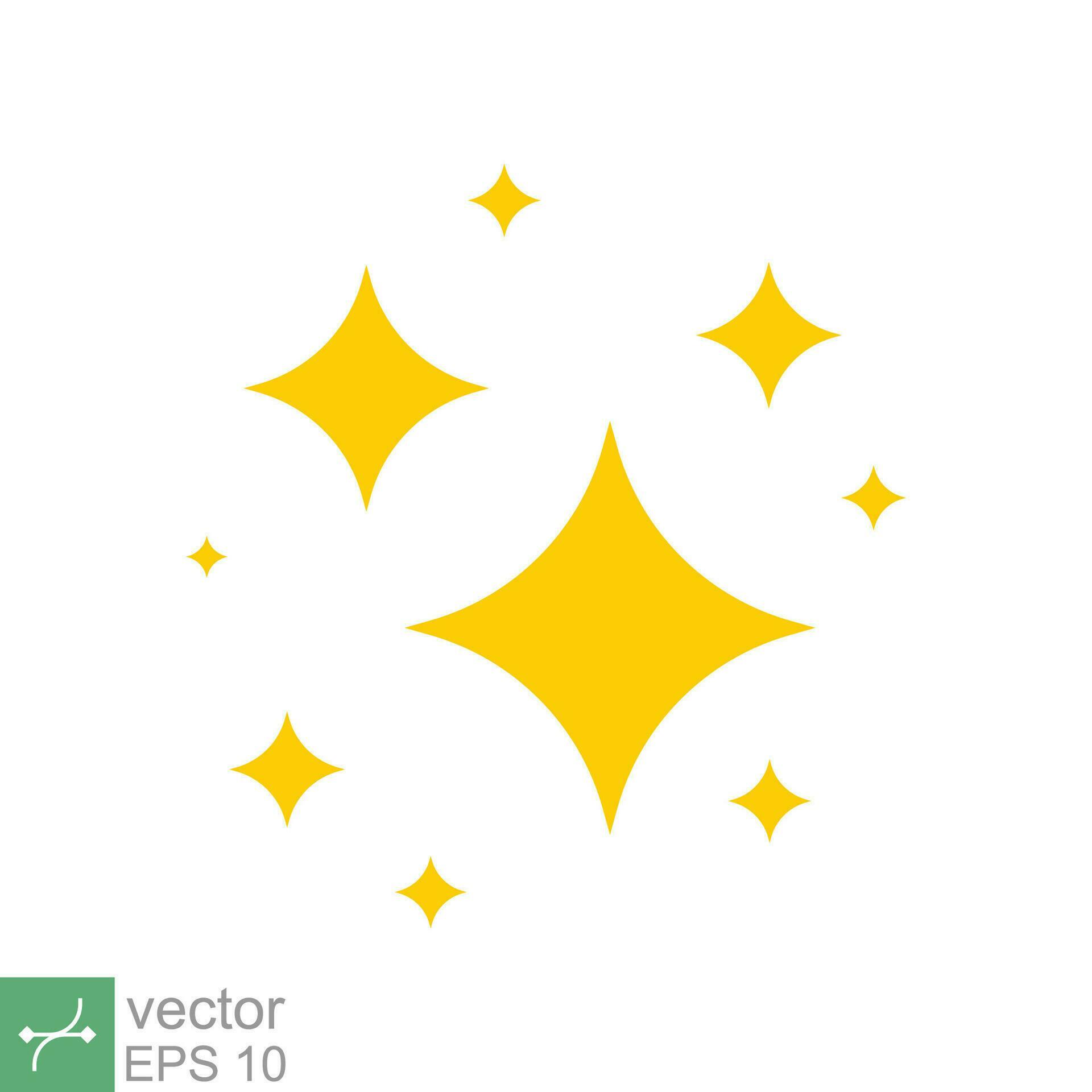 Star sparkle vector icon. Simple flat style. Yellow, gold, twinkle, shine, spark shape, for ...