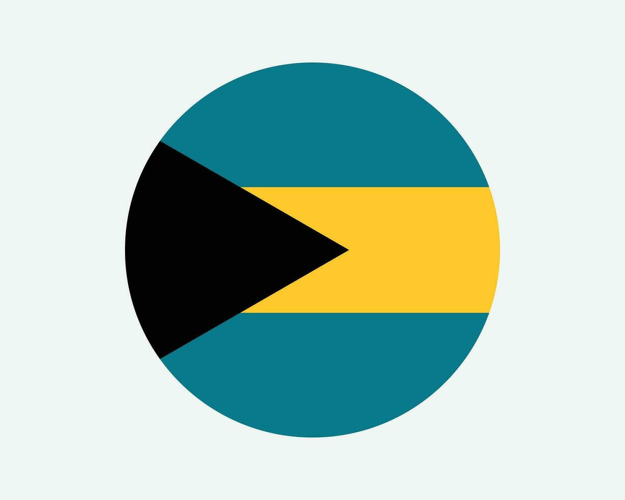 The Bahamas Round Country Flag Circular Bahamian National Flag