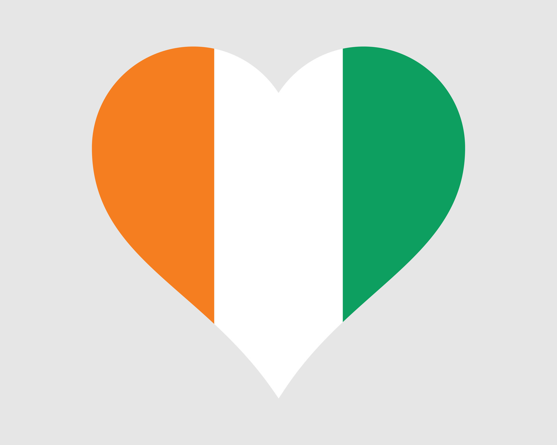 Ivory Coast Heart Flag Ivorian Love Shape Country Nation National Flag