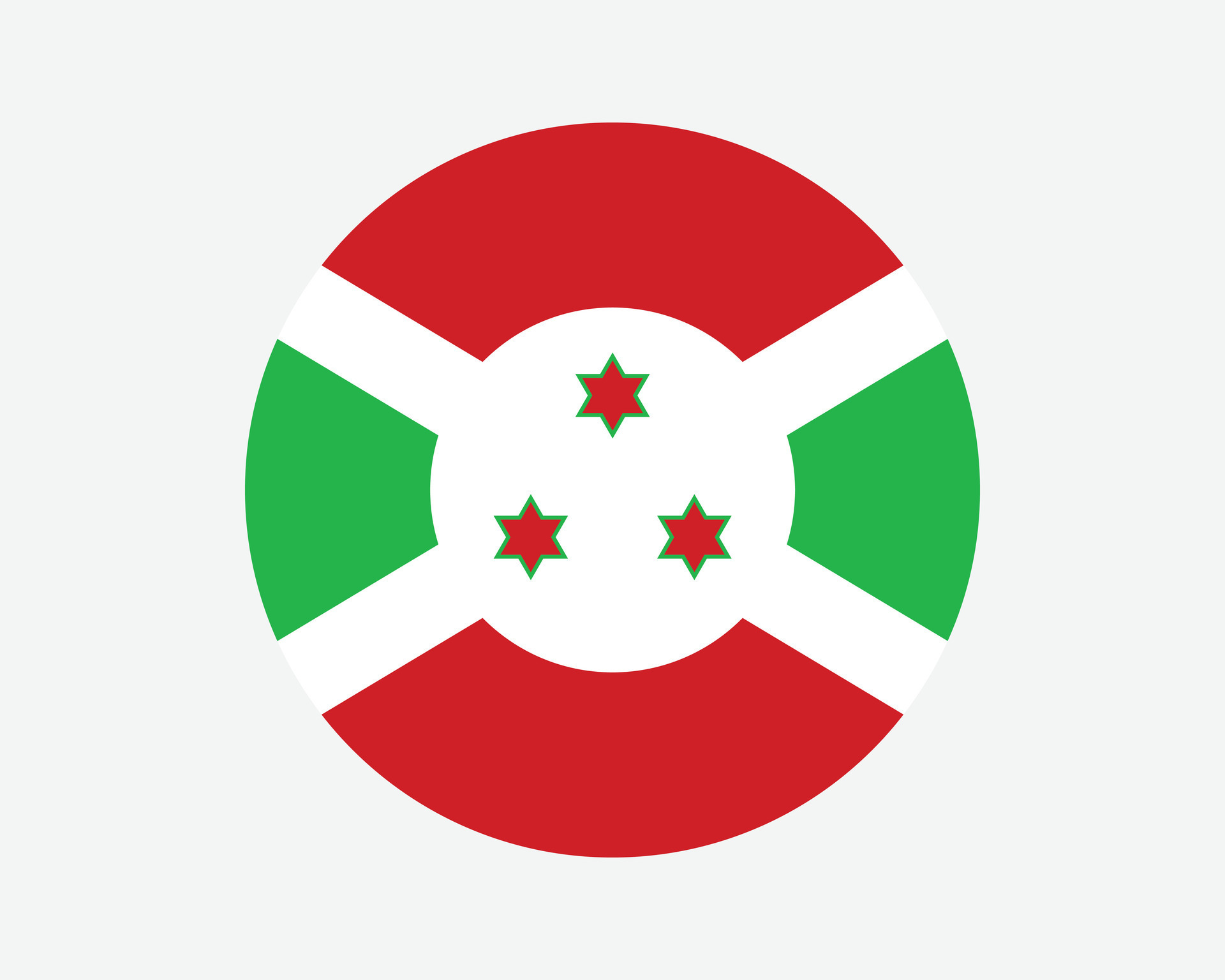 Burundi Round Country Flag Circular Burundian National Flag Republic