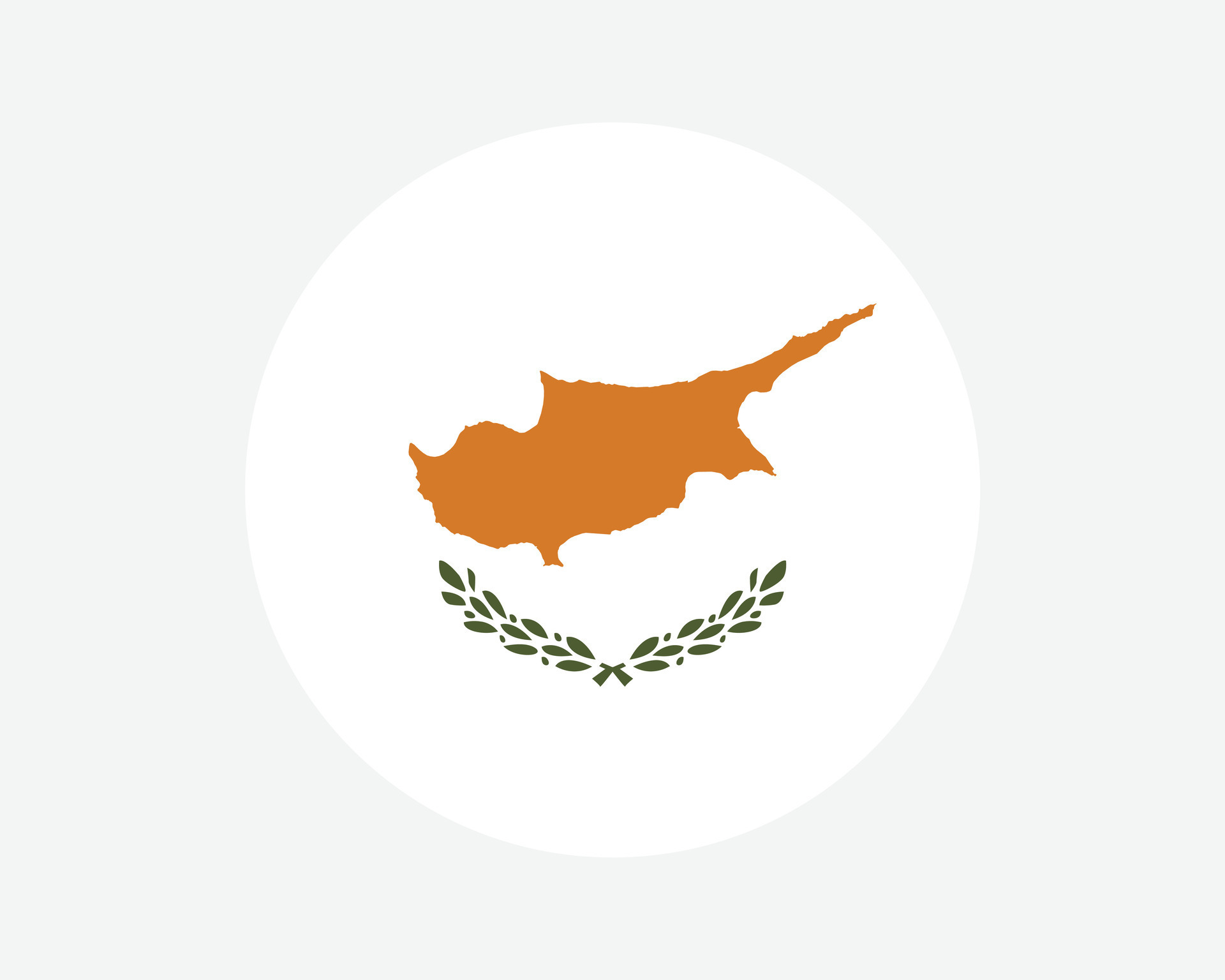 Cyprus Round Country Flag Circular Cypriot National Flag Republic Of