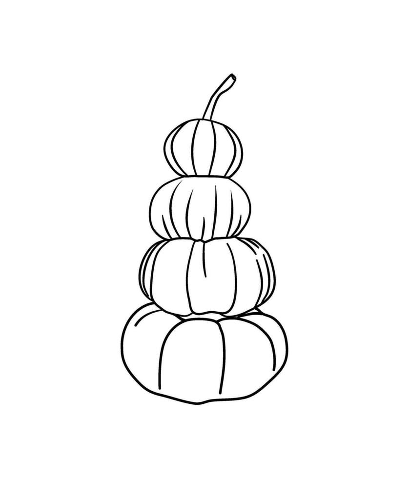 fall pumpkin line art autumn vector illustration 26615678 Vector Art at ...