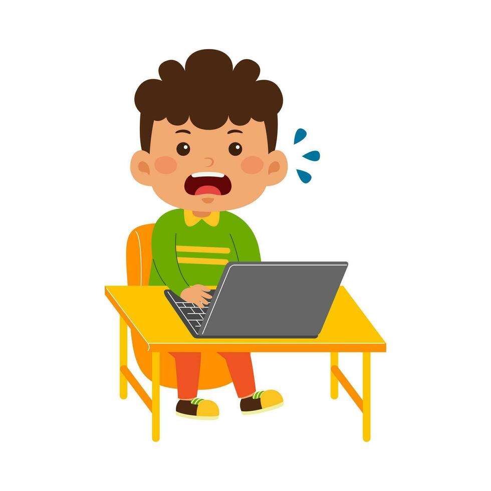 cute little kid use laptop vector illustration 26617419 Vector Art at ... cute little kid use laptop vector illustration 26617419 Vector Art at ...