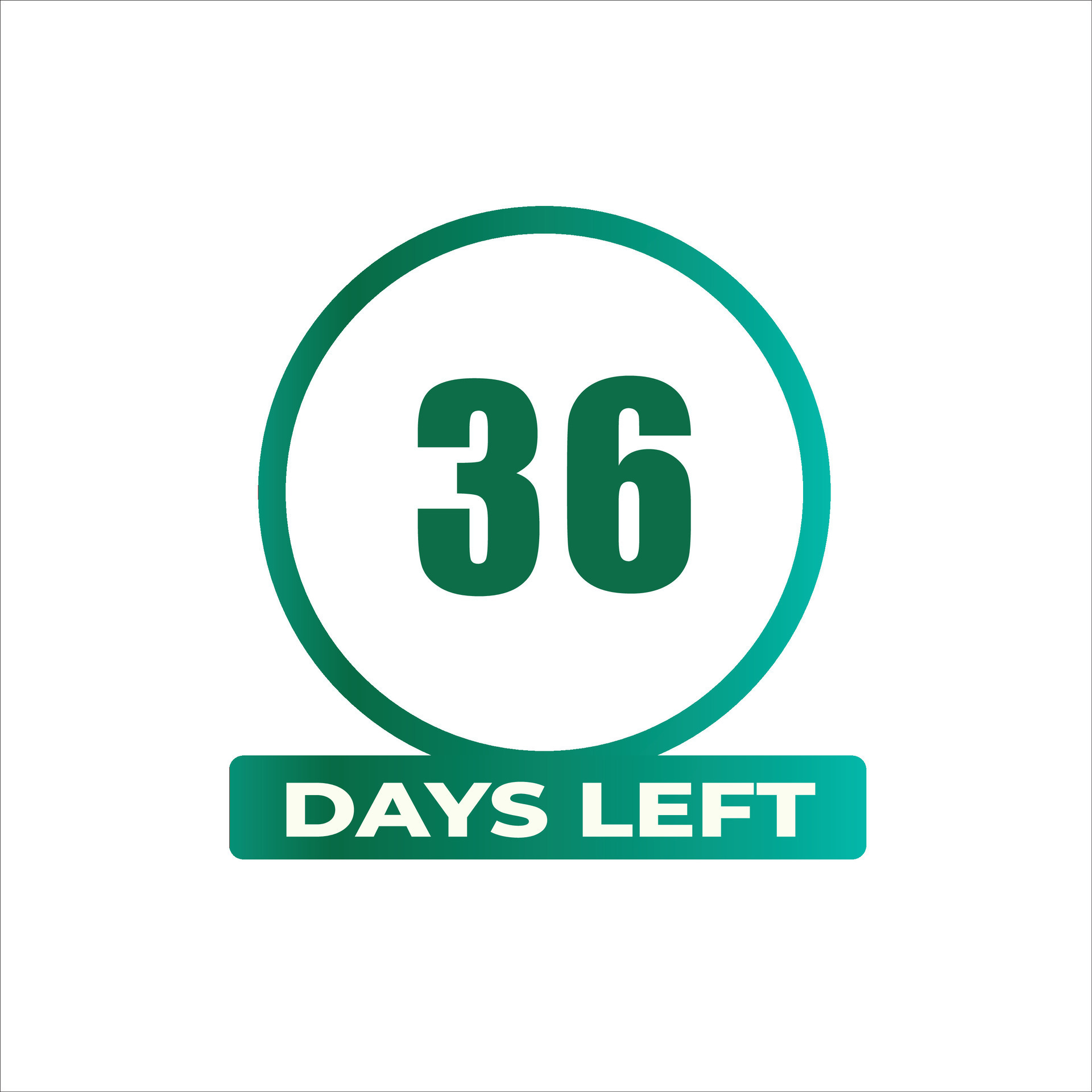36 Days Left Countdown For Sales Promotion 36 Days Left To Go