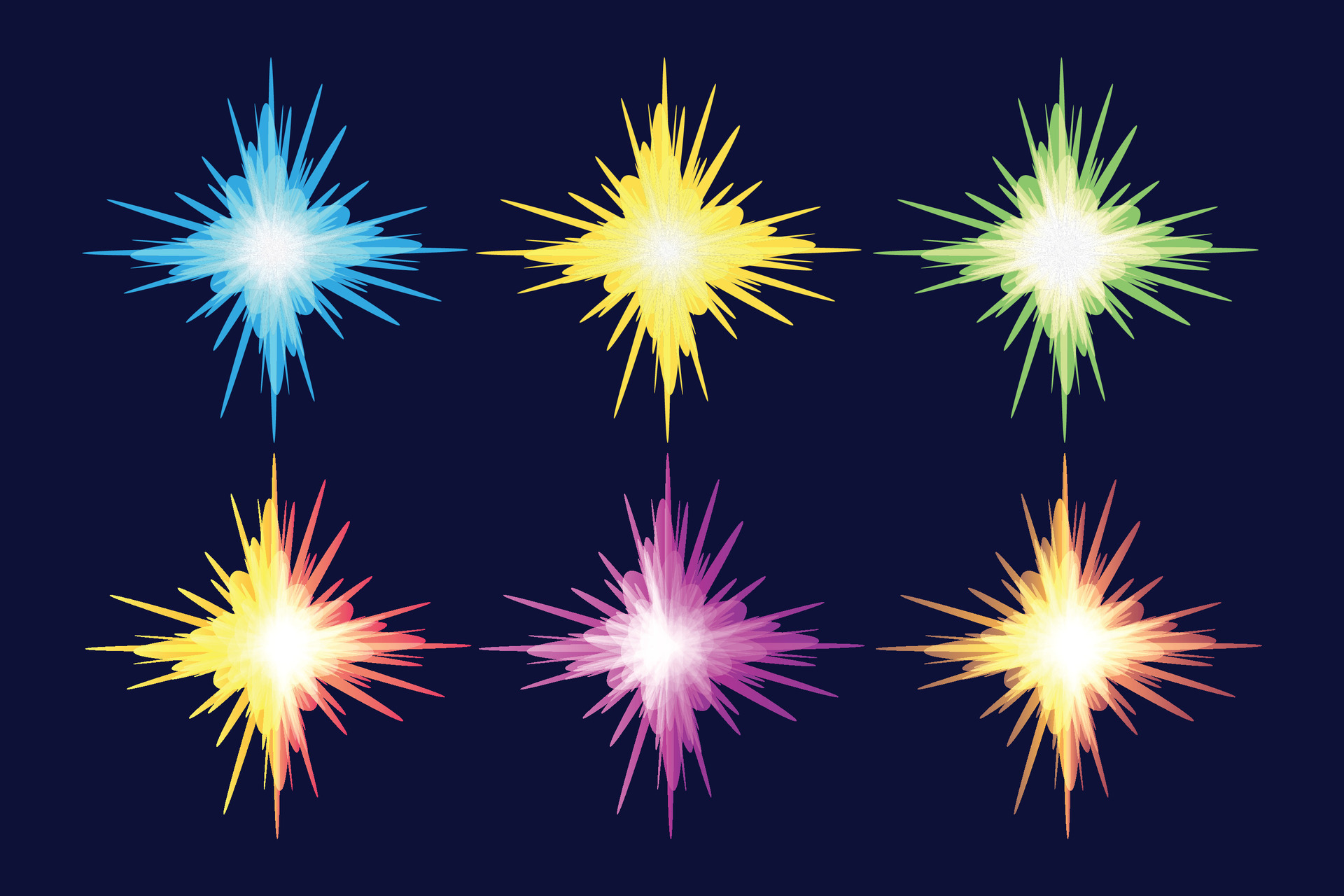 glow explosion starburst vector set collection 26618297 Vector Art at Vecteezy