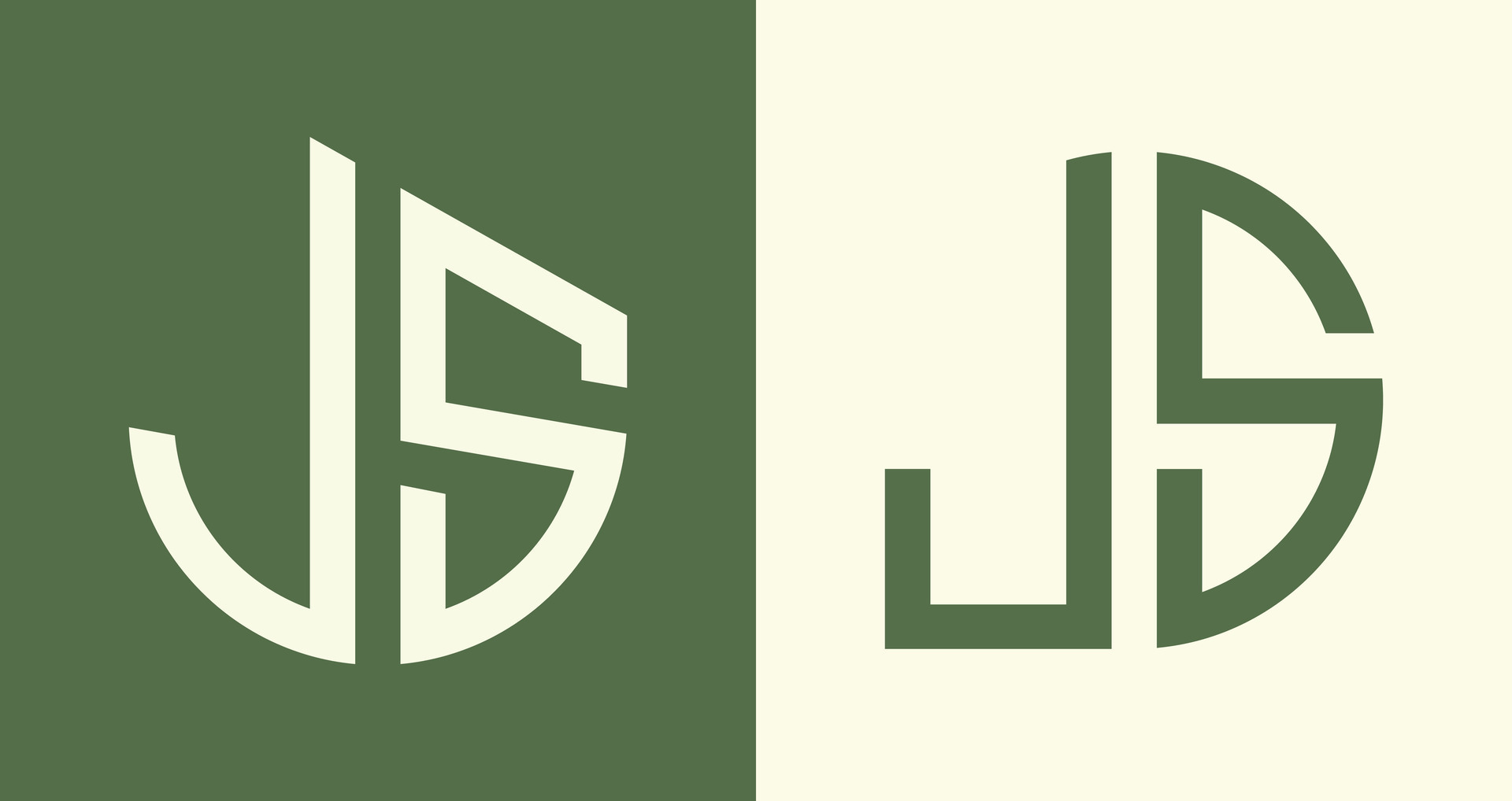 Creative simple Initial Letters JS Logo Designs Bundle. 26619026 Vector ...