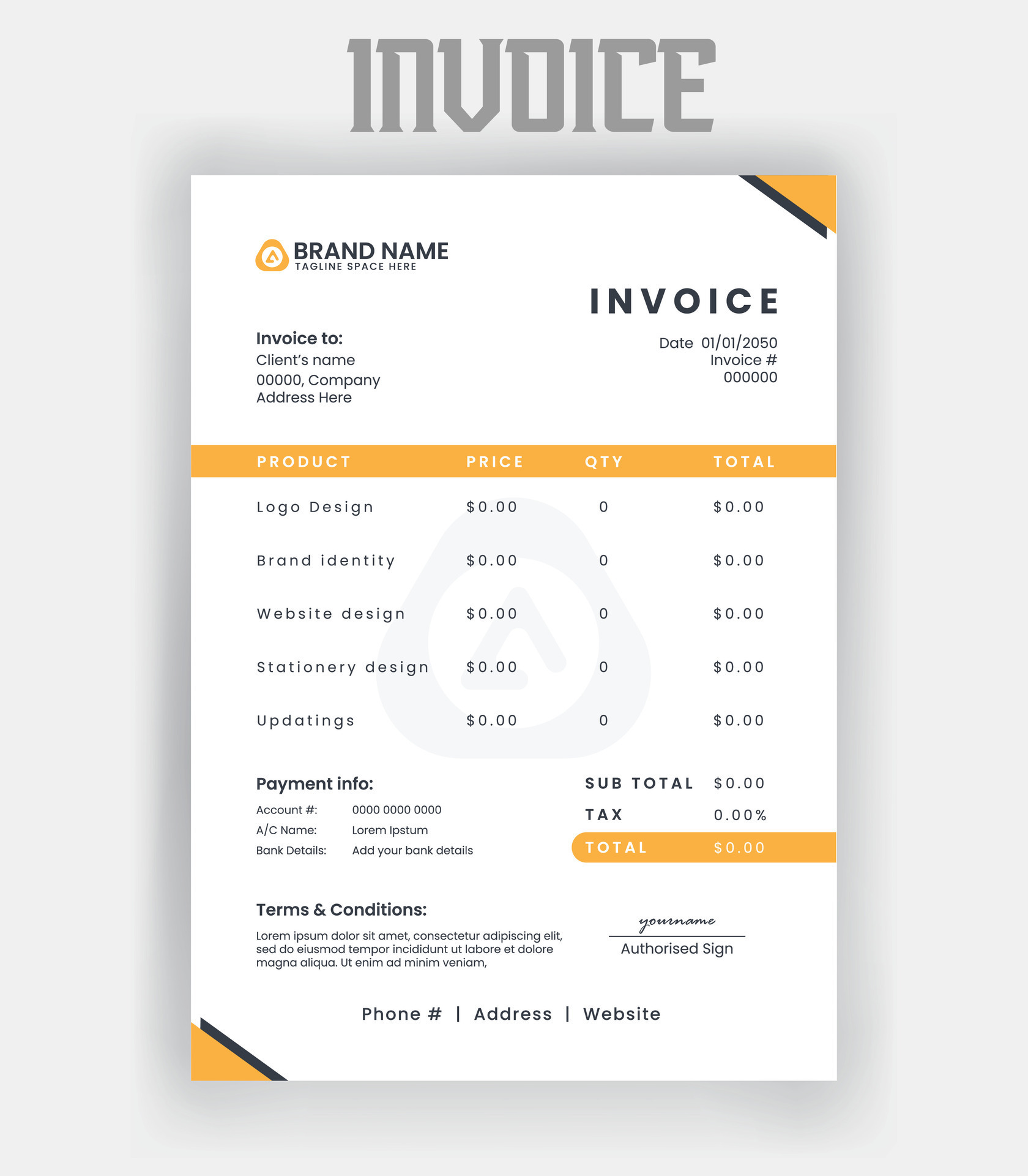 corporativo moderno mínimo negocio factura formar modelo. facturación citas, dinero factura ...