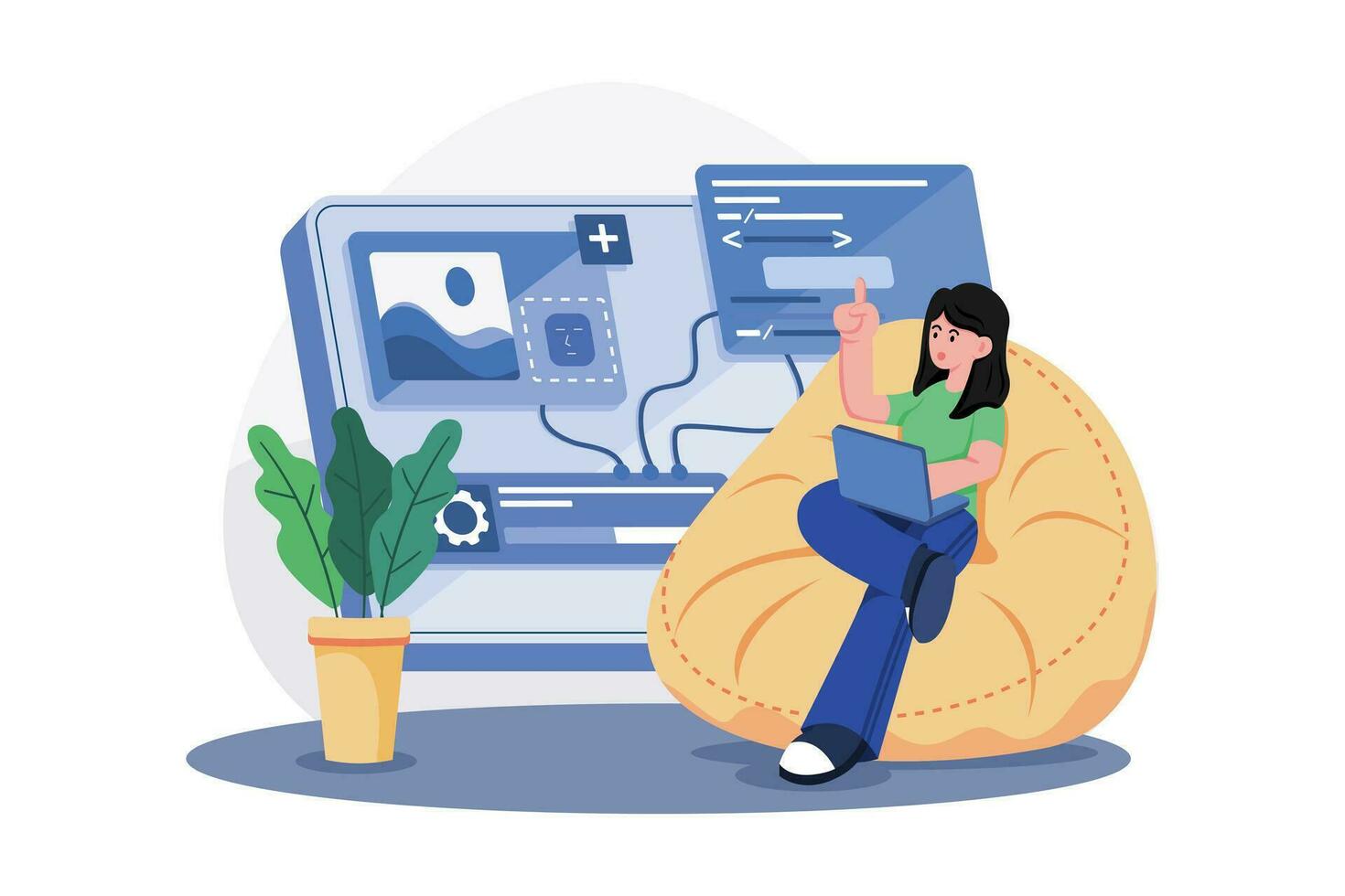 Adaptive Interface Design Illustration concept on white background ... Adaptive Interface Design Illustration concept on white background ...