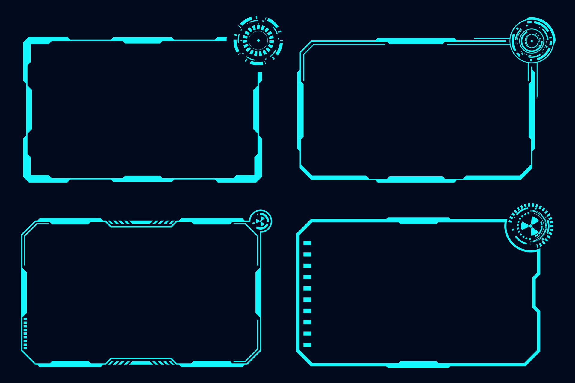 Vector futuristic set hi tech frame element. Technology HUD sci-fi square shape. 26621338 Vector ...