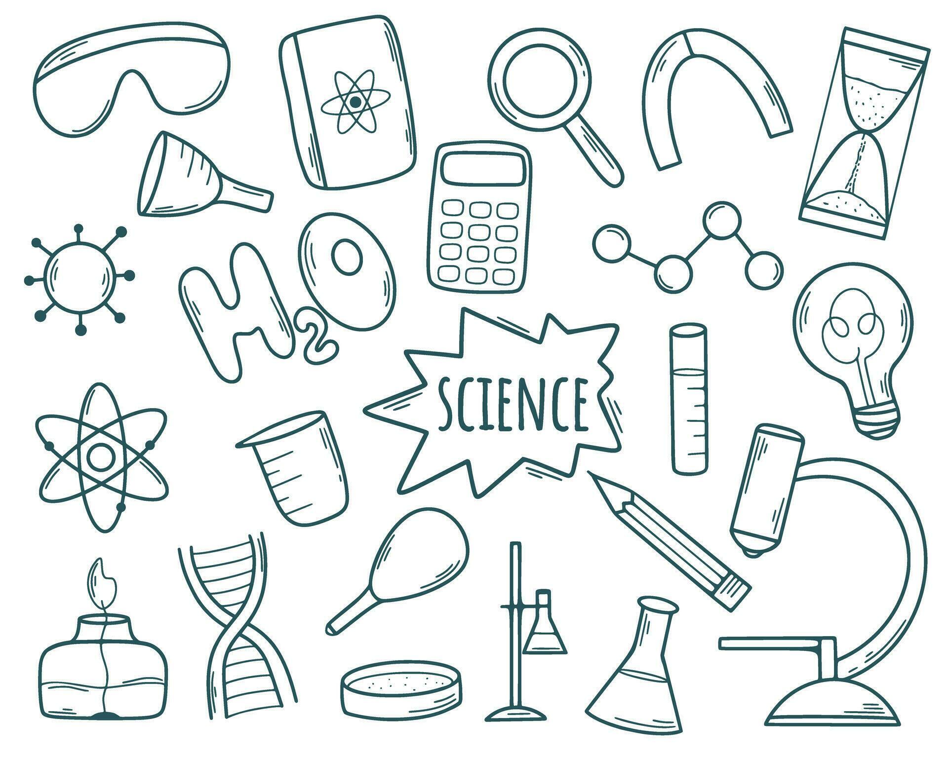 Hand drawn science set vector illustration 26622190 Vector Art at Vecteezy