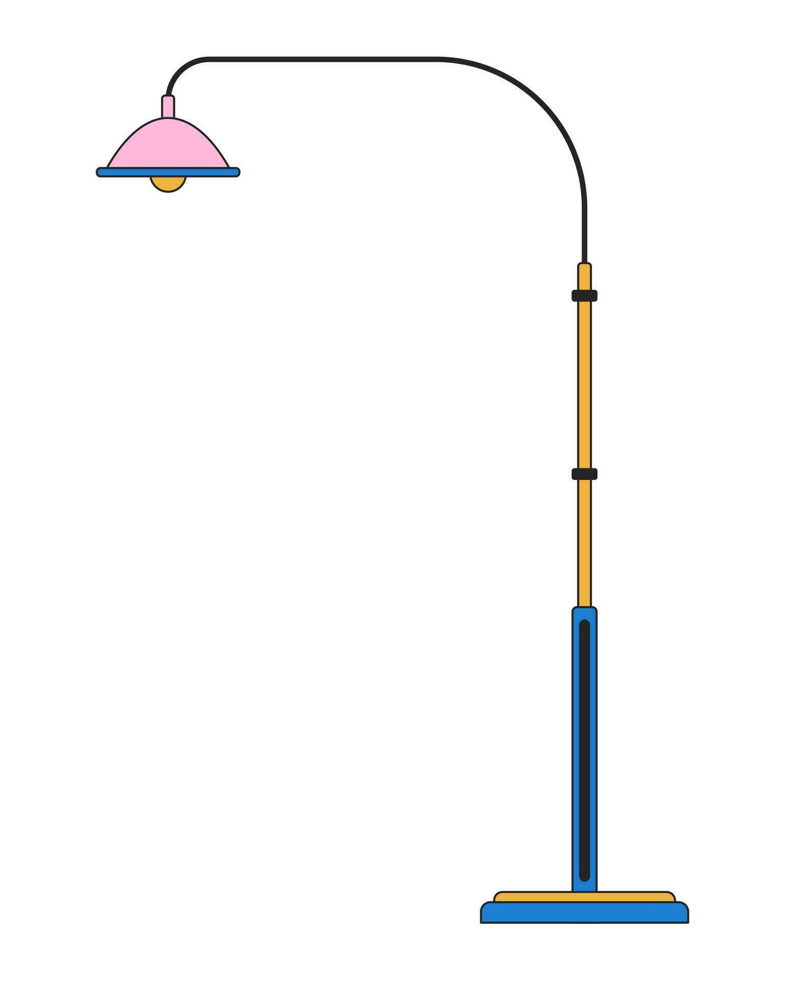 Streetlight Lamp Post Flat Line Color Isolated Vector Object Street Light Pillar Streetlamp