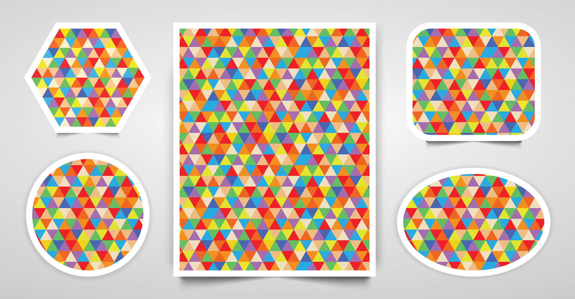 Set of abstract geometric colourful triangles patterns, background with ... Set of abstract geometric colourful triangles patterns, background with ...