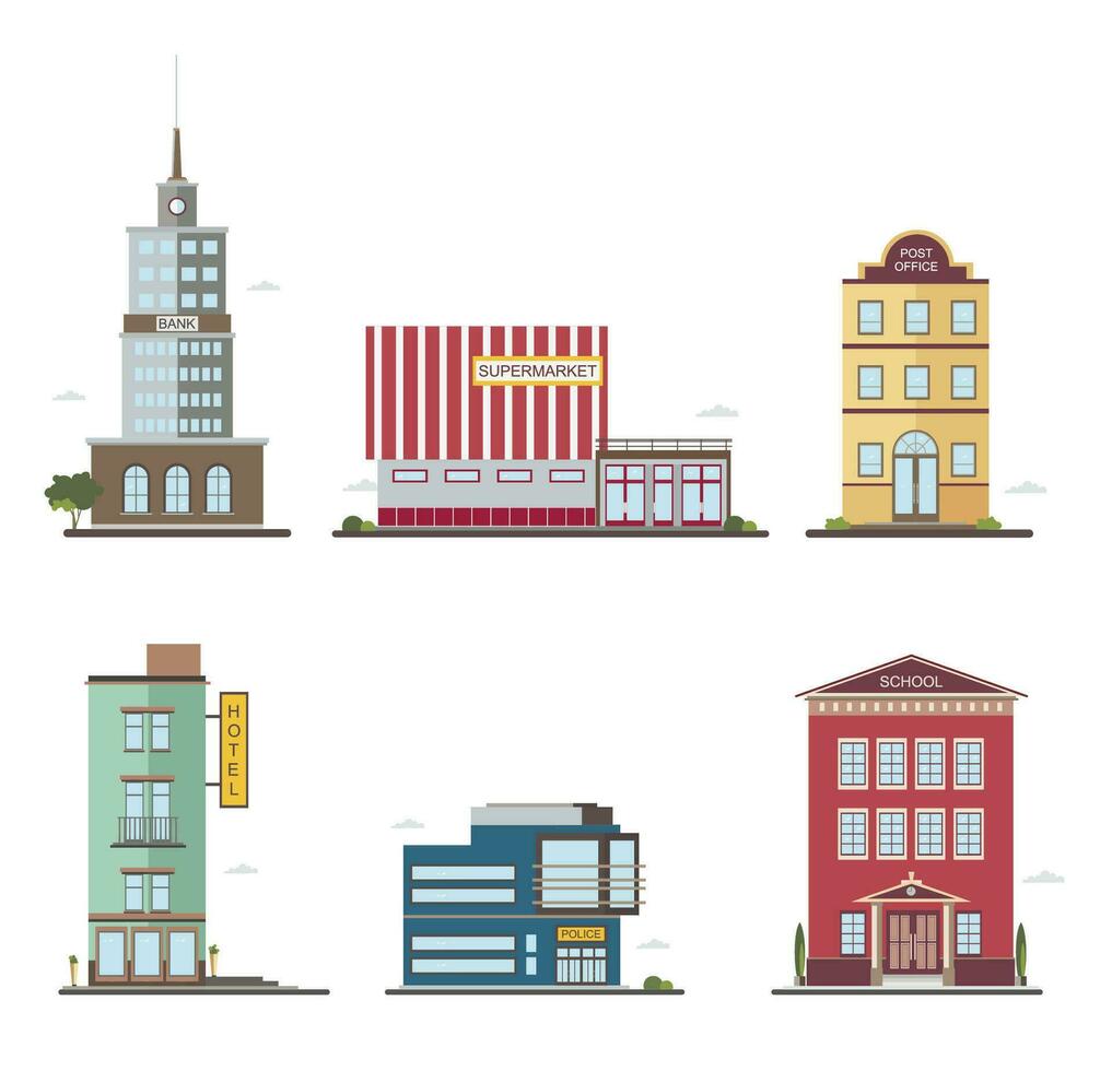 Different Buildings Vector Art, Icons, and Graphics for Free Download